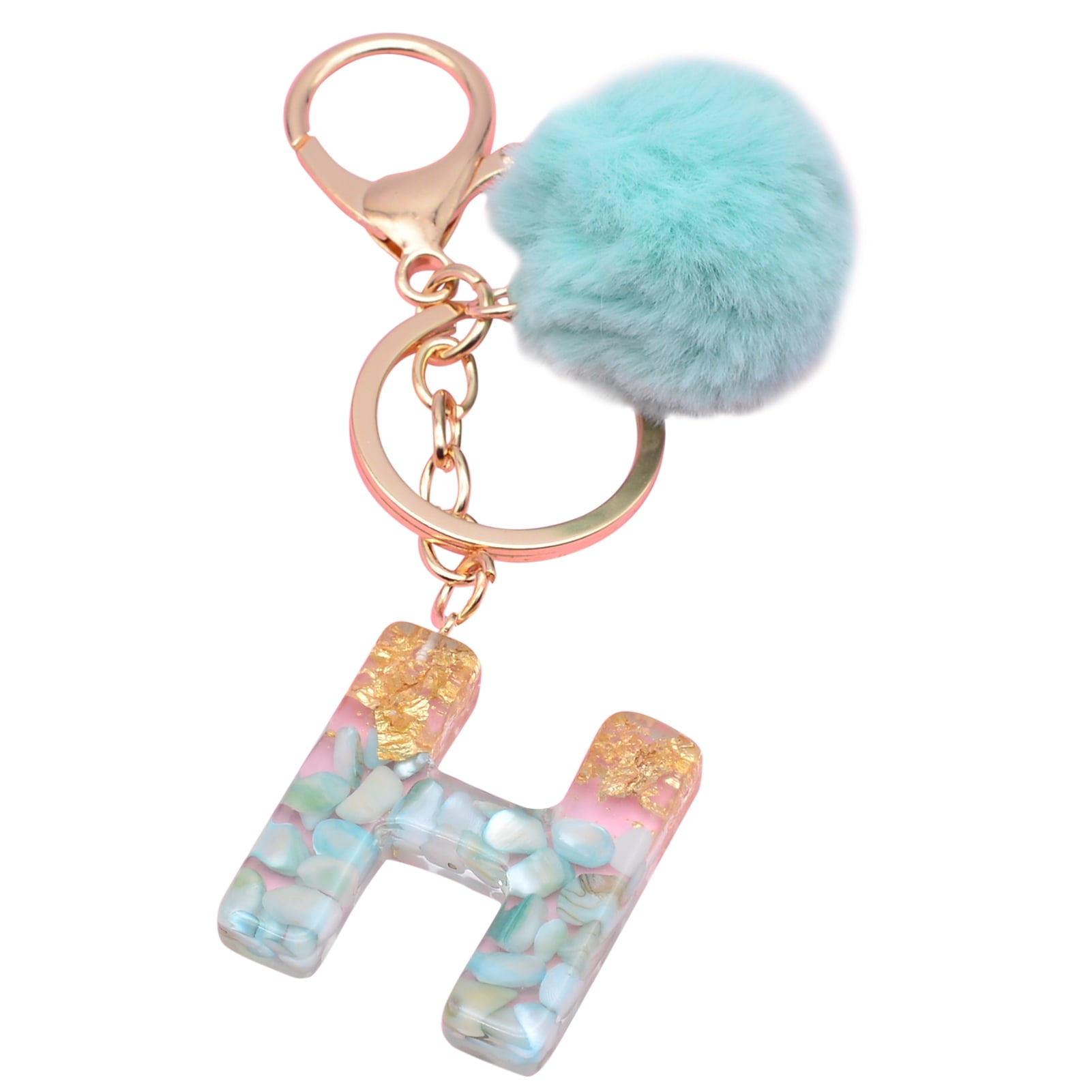harmtty Key Chain Ornamental Multi-color Rhinestone Decor Initial ...