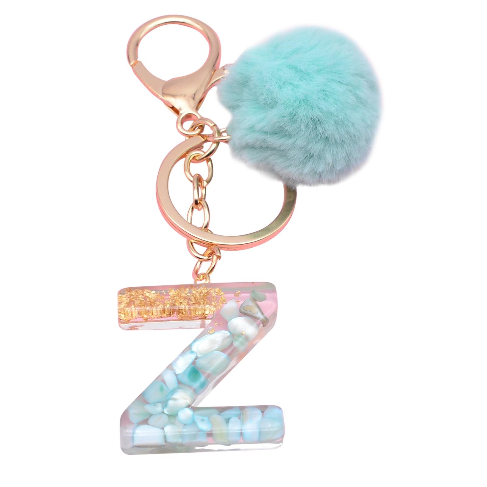 harmtty Key Chain Ornamental Multi-color Rhinestone Decor Initial ...