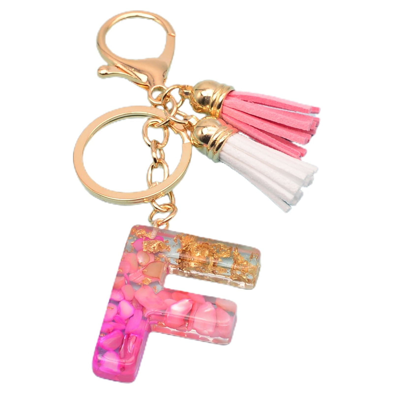 harmtty Key Chain Translucent Alphabet Pendant Shell Decor Letter ...