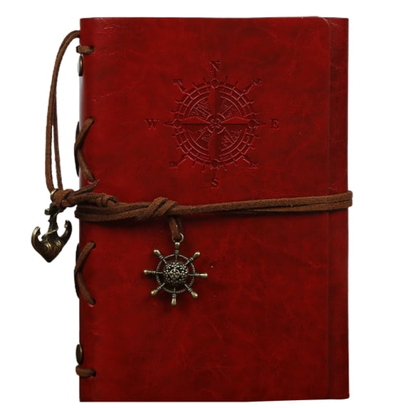 harmtty Lace-up Metal Pendant Blank Page Smooth Writing Diary Notepad ...