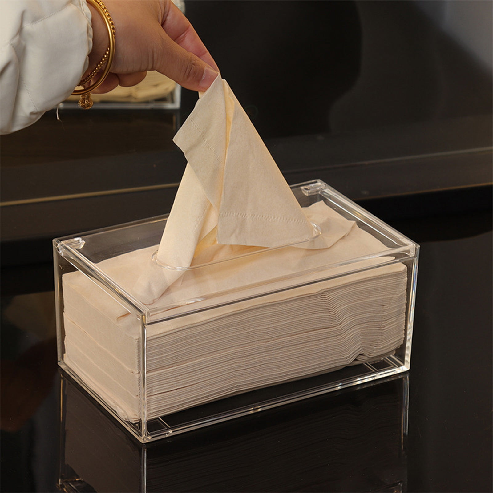 harmtty Tissue Box Waterproof Transparent Visible Acrylic Clear Napkin ...