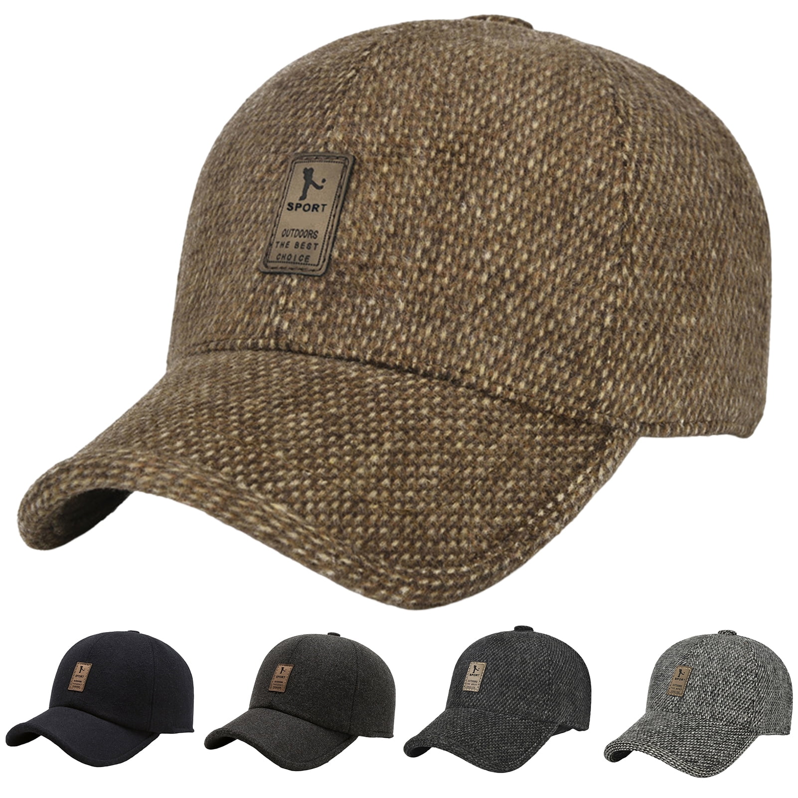 harmtty Warm Father Winter Baseball Hat Brim Breathable Earflaps Ears ...