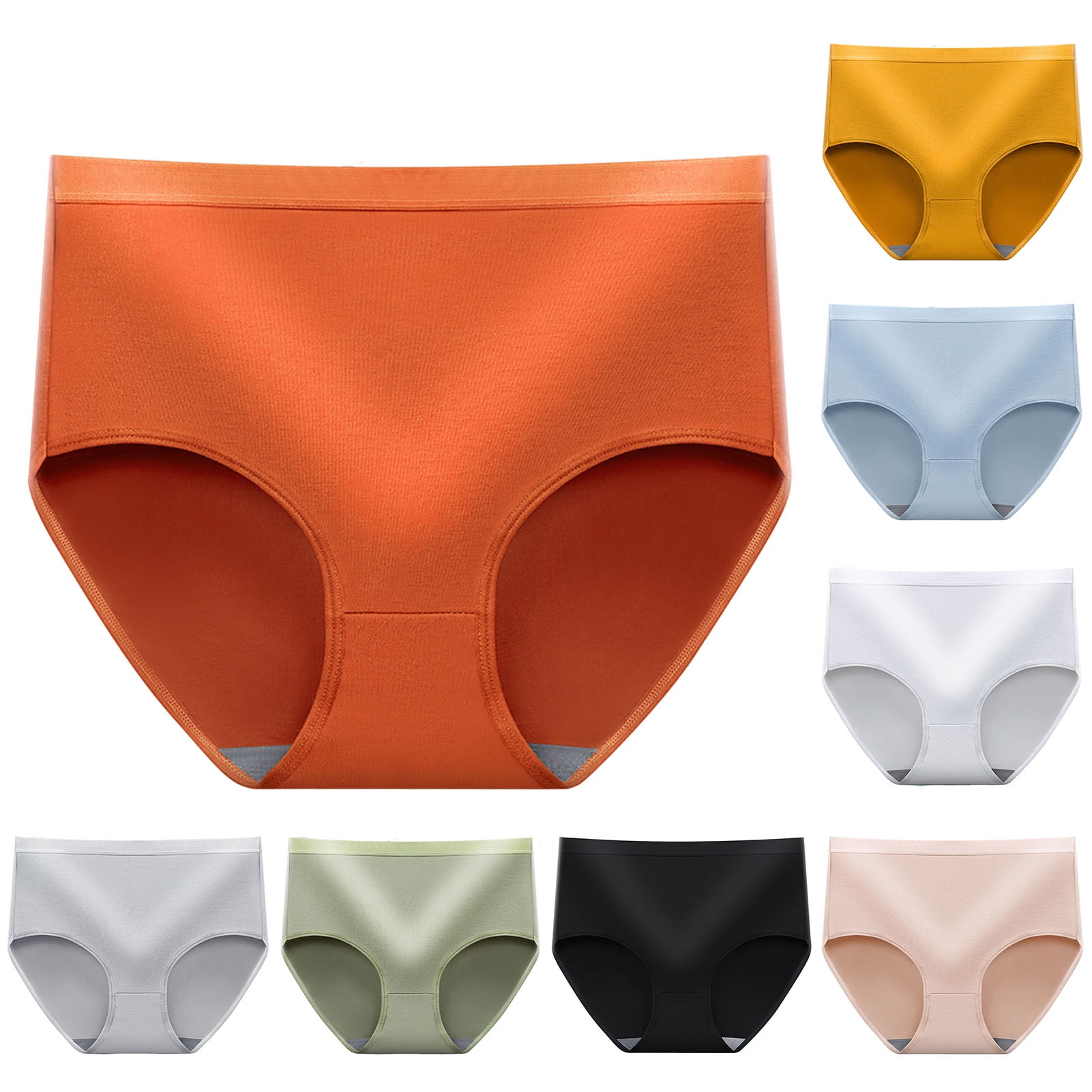 harmtty Women Briefs Mid Waist Breathable Solid Color High Elasticity ...