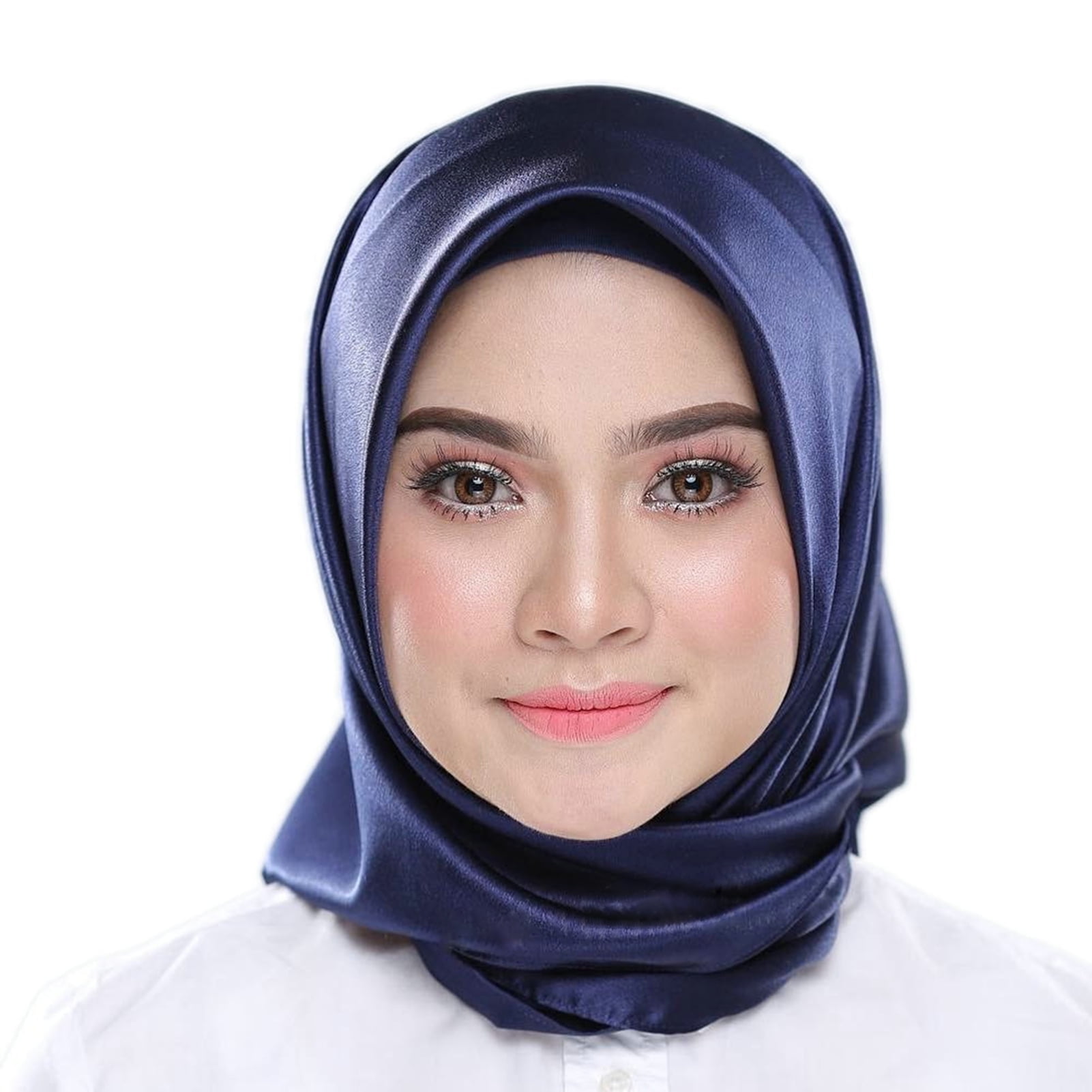 harmtty Women Headscarf Square Soft Imitation Silk Solid Color Scarf ...