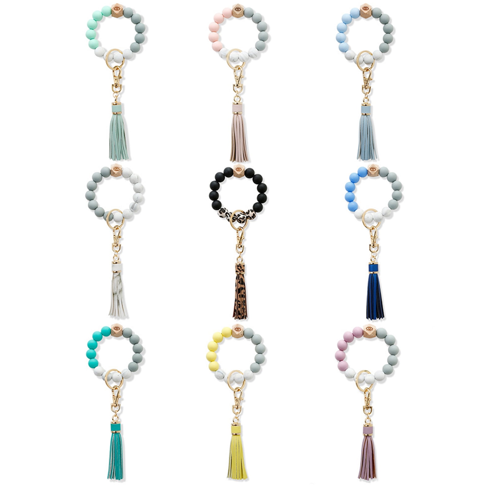 harmtty Wristlet Keychain Drop Resistant Tassel Silicone Portable ...