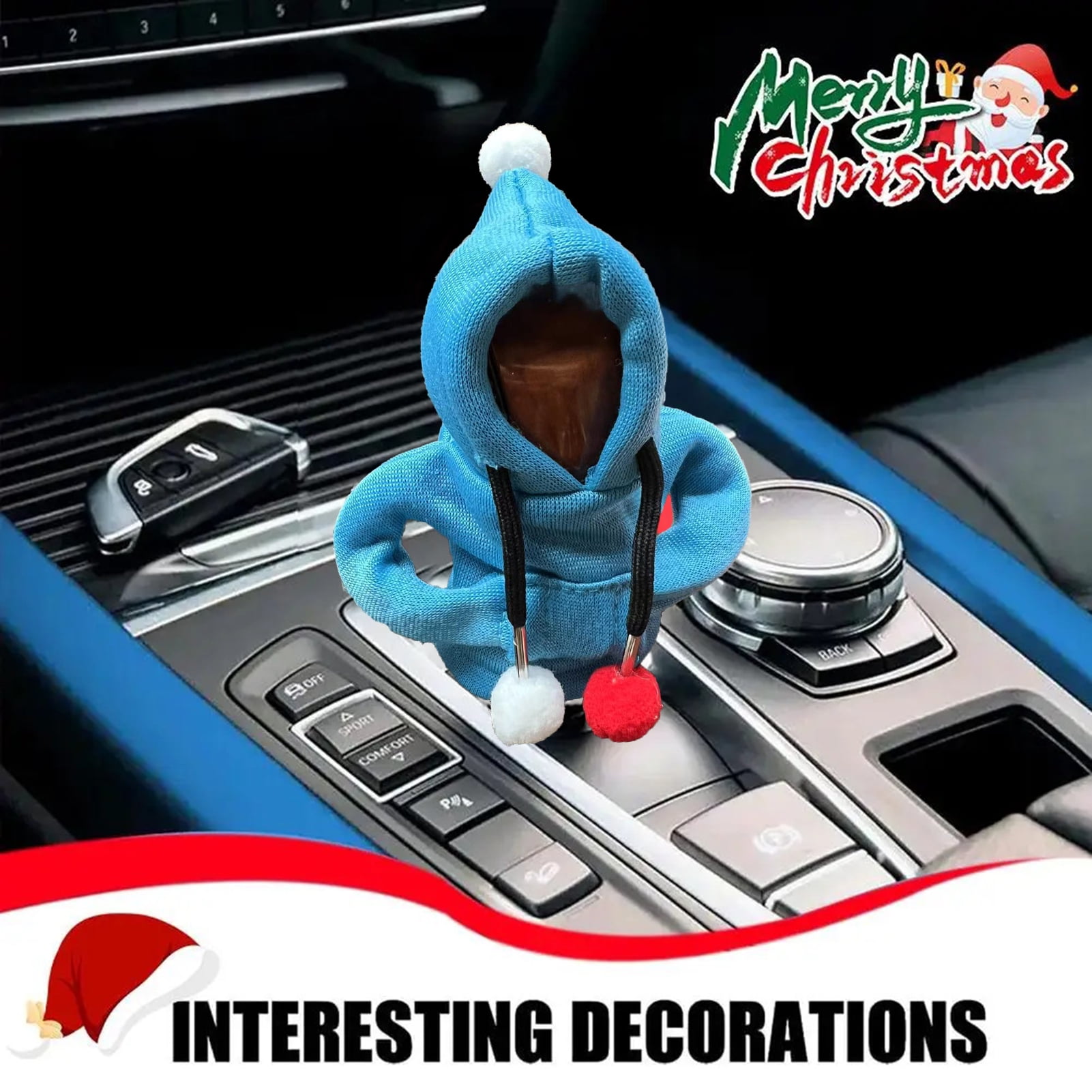 harmtty Xmax Car Gear Shift Cover Cute Hooded Sweatshirt Shape Shift ...