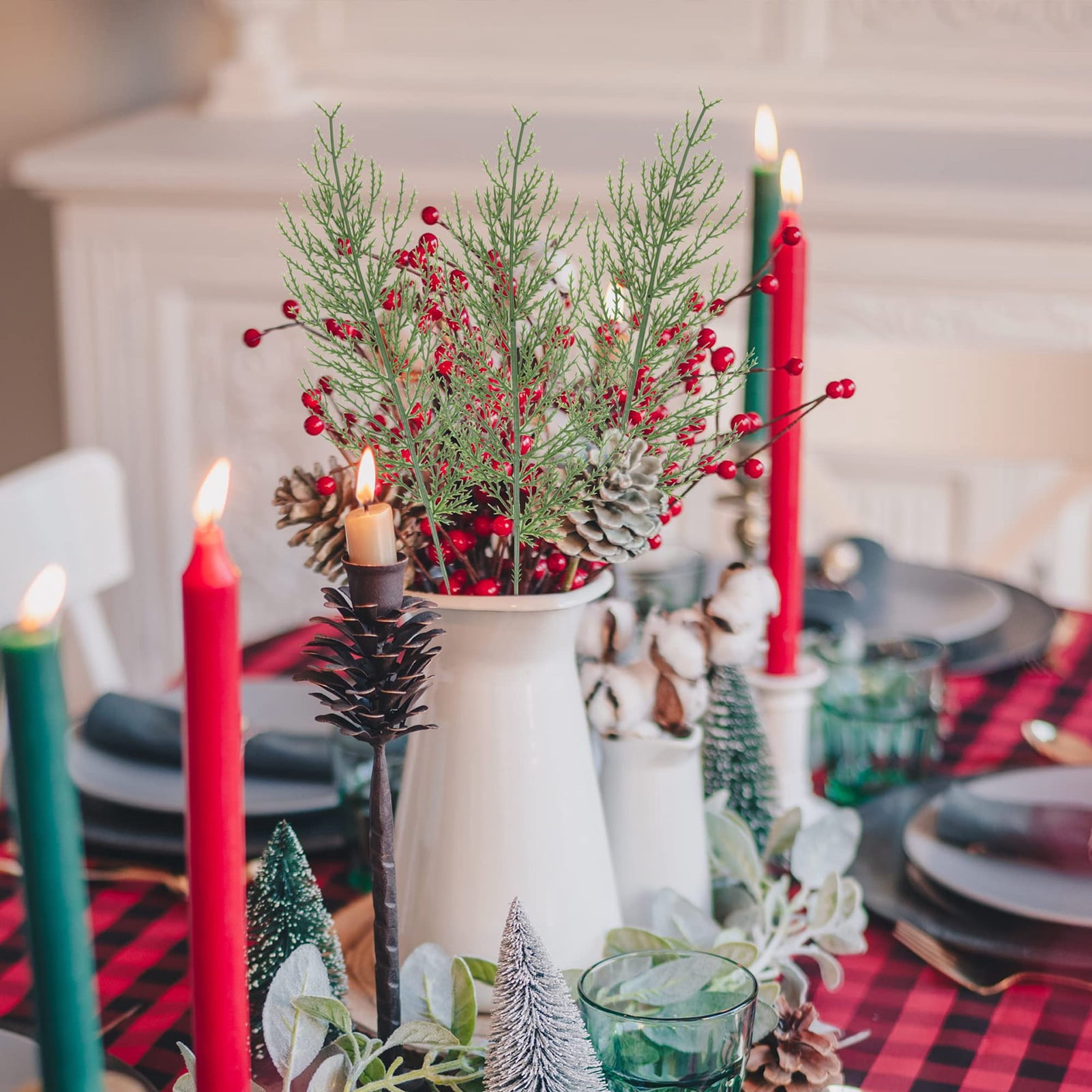 harmtty Xmax Christmas Artificial Pine Branches Realistic Easy ...