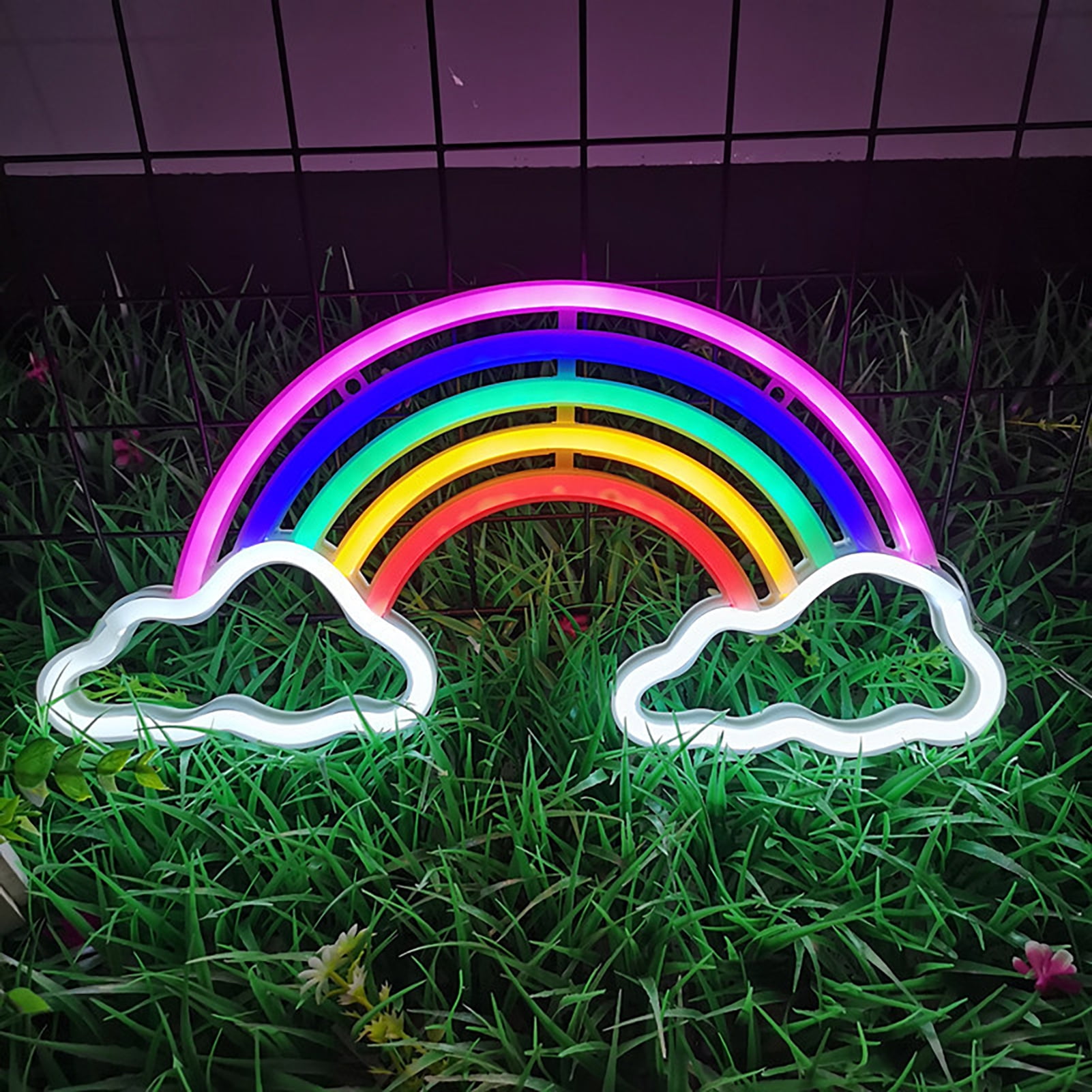 harmtty Xmax Rainbow Neon Sign LED Light USB/Battery Operated Non ...