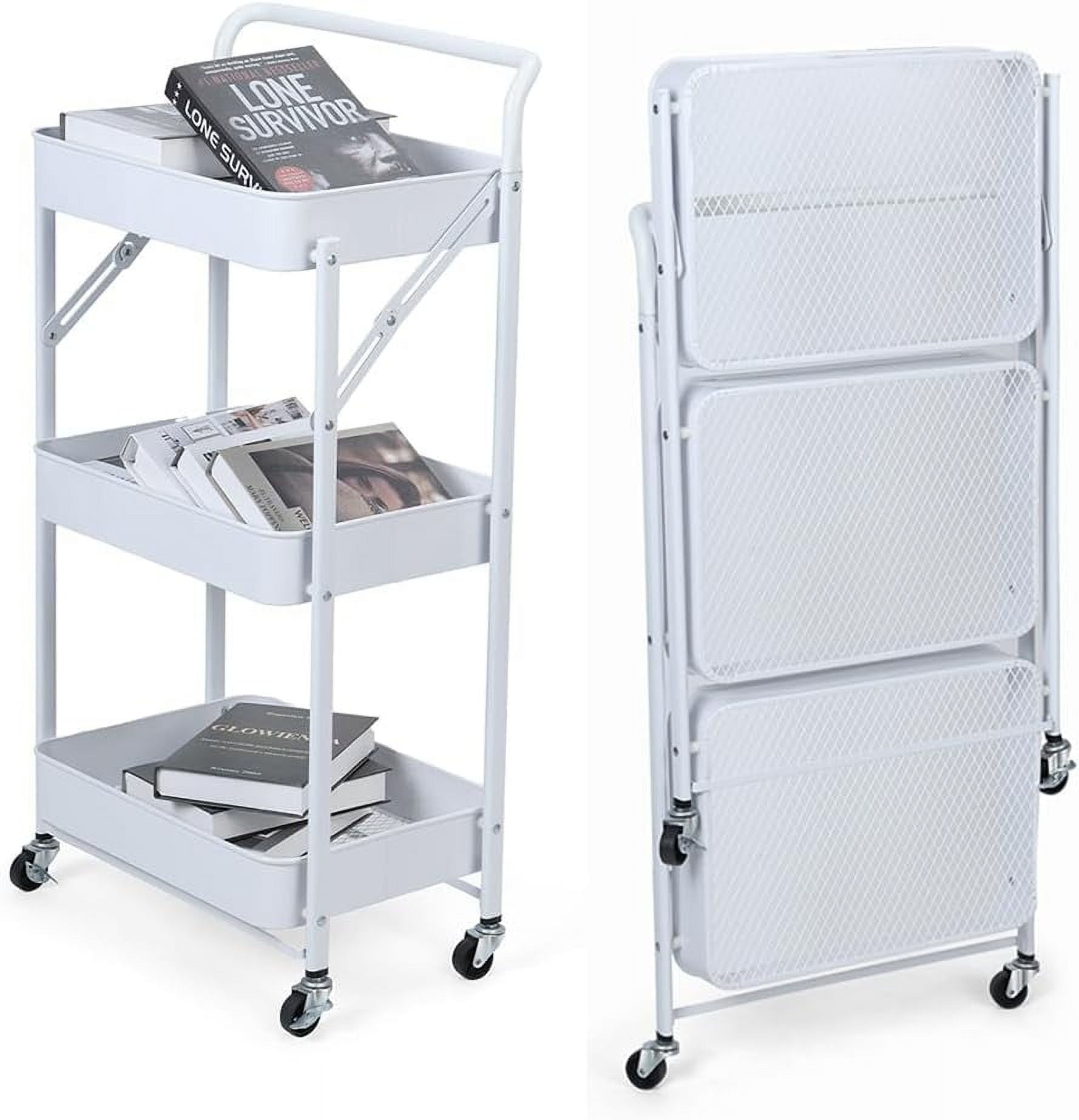 hatleues 3-Tier Plastic Rolling Cart,Fruit Vegetable Storage Basket ...