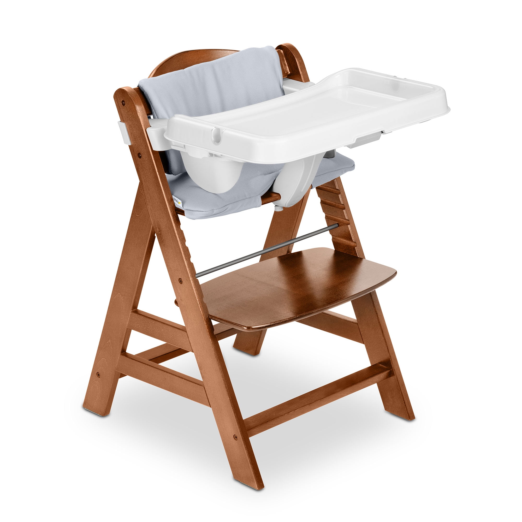 hauck Alpha+ Grow Along Wooden High Chair w/White Tray & Grey Cushion ...