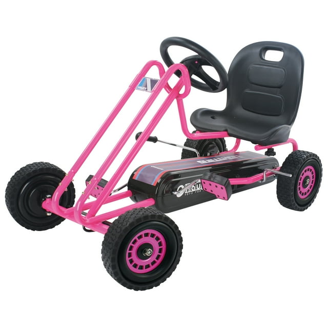 hauck Lightning Pedal Ride On Go Kart Toys for Boys and Girls, Pink ...