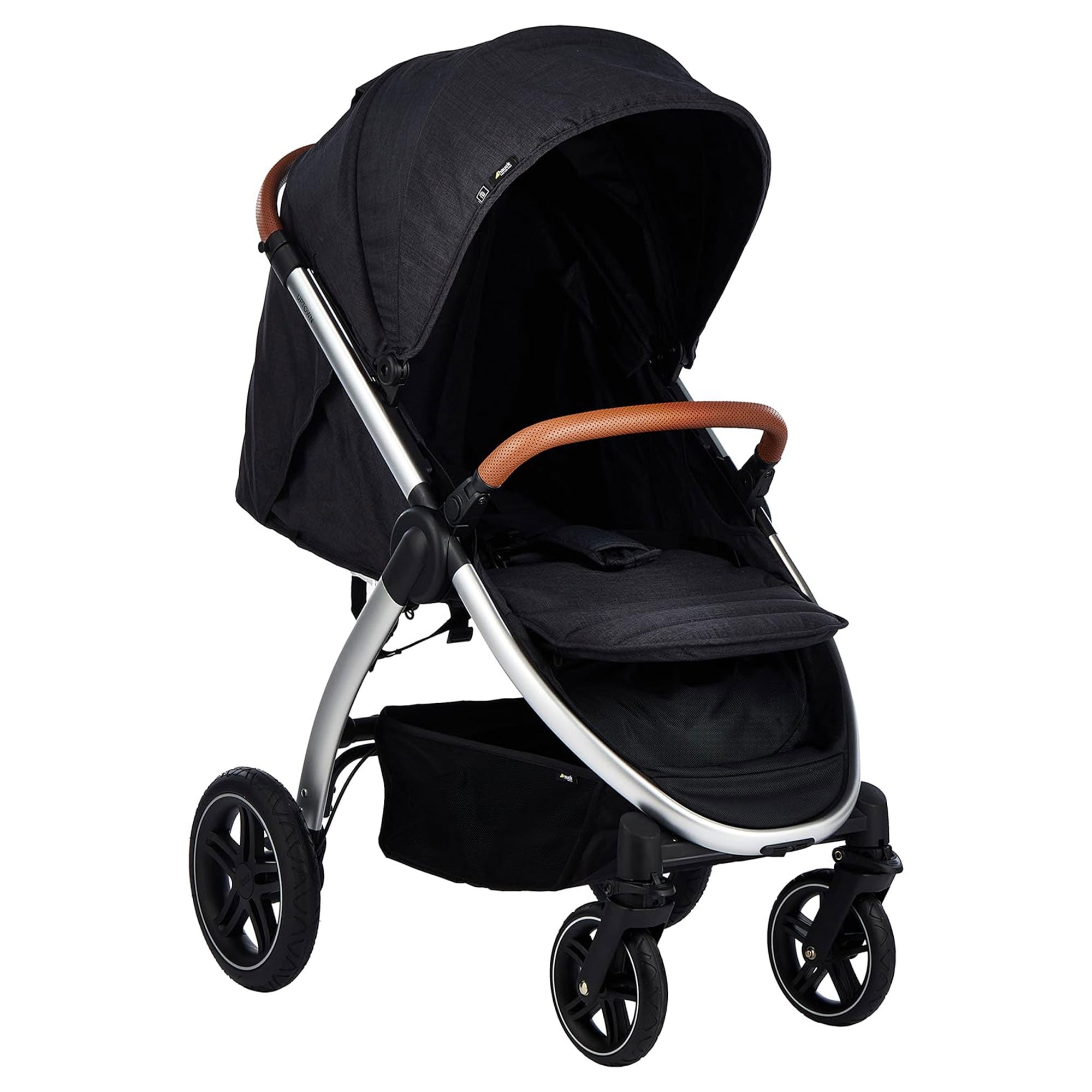 hauck Uptown Deluxe Stroller with Cup Holder and Canopy, Melange Black ...