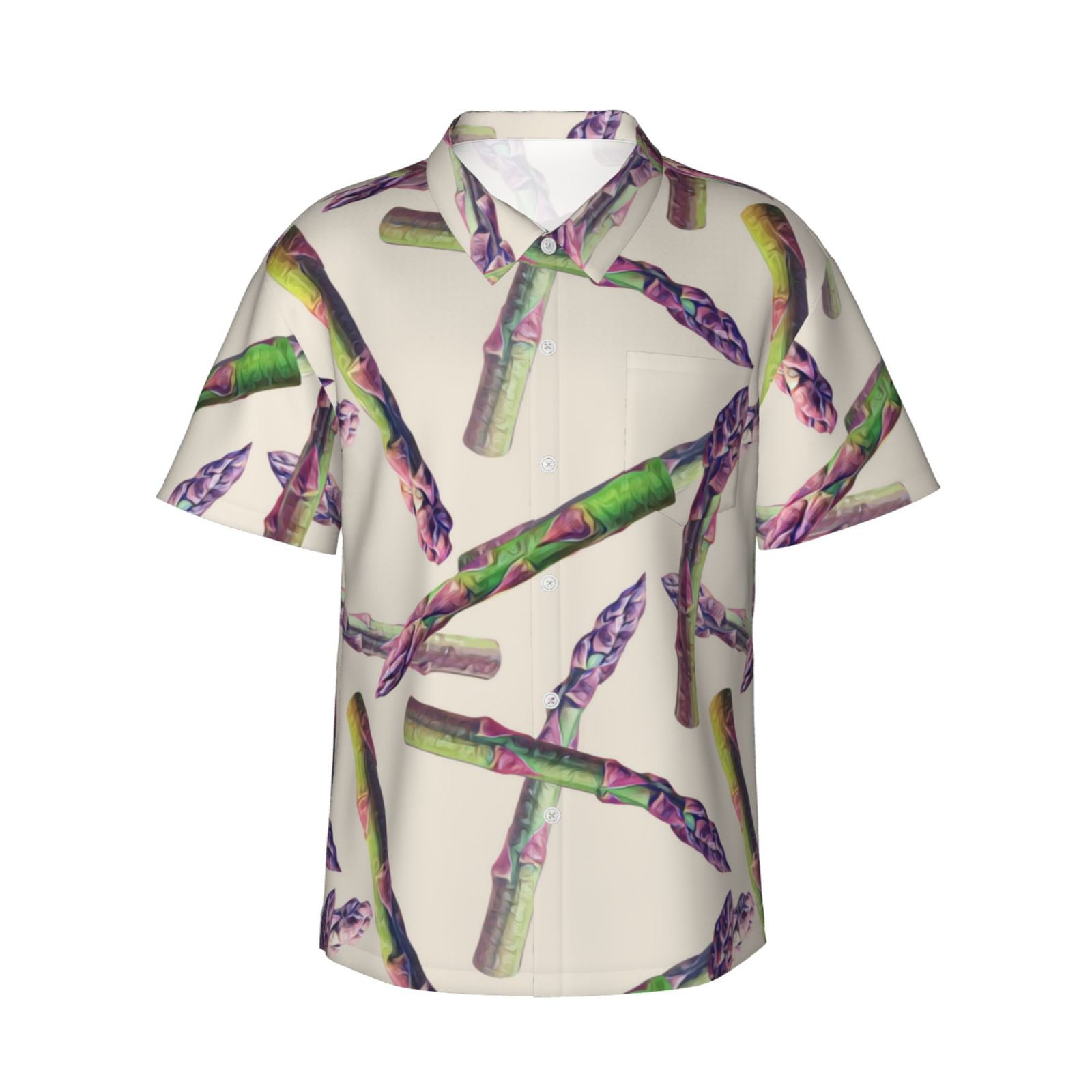 hawaiian shirt for men - Asparagus colorful Print Tropical Short Sleeve ...