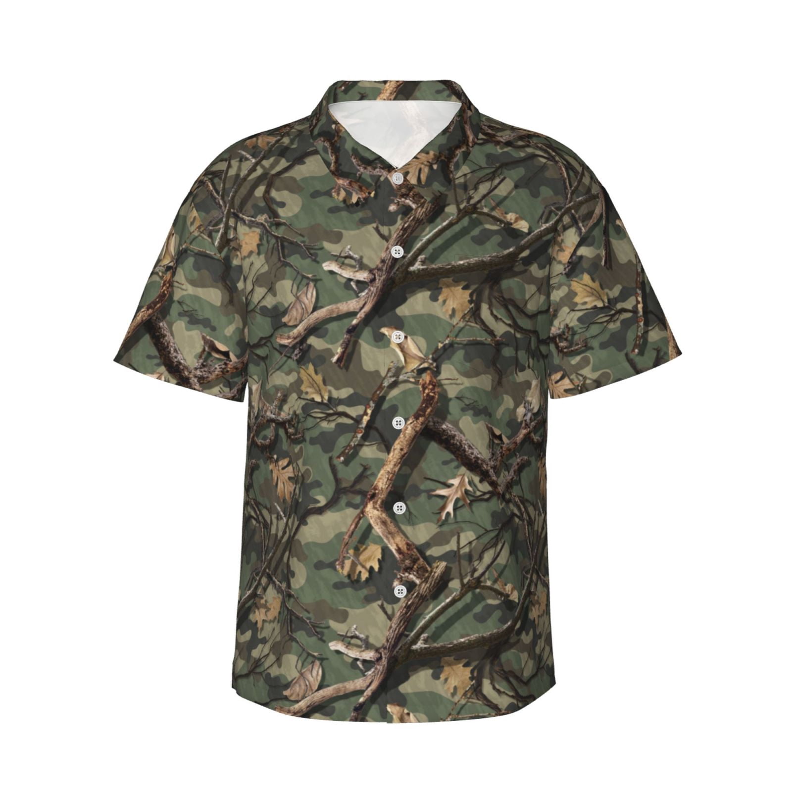 hawaiian shirt for men - Camouflage tree branch Tropical Short Sleeve ...