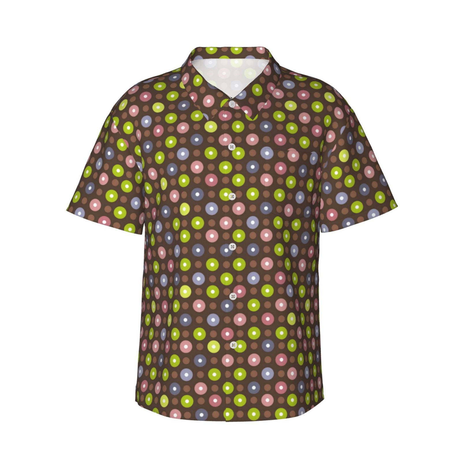 hawaiian shirt for men - Colorful Circle pattern Tropical Short Sleeve ...
