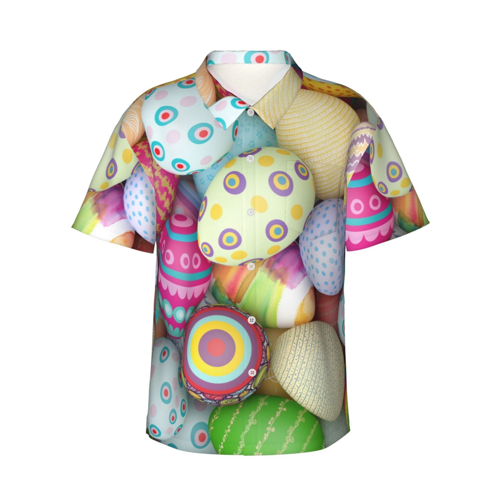 hawaiian shirt for men - Colorful Easter Eggs Tropical Short Sleeve ...