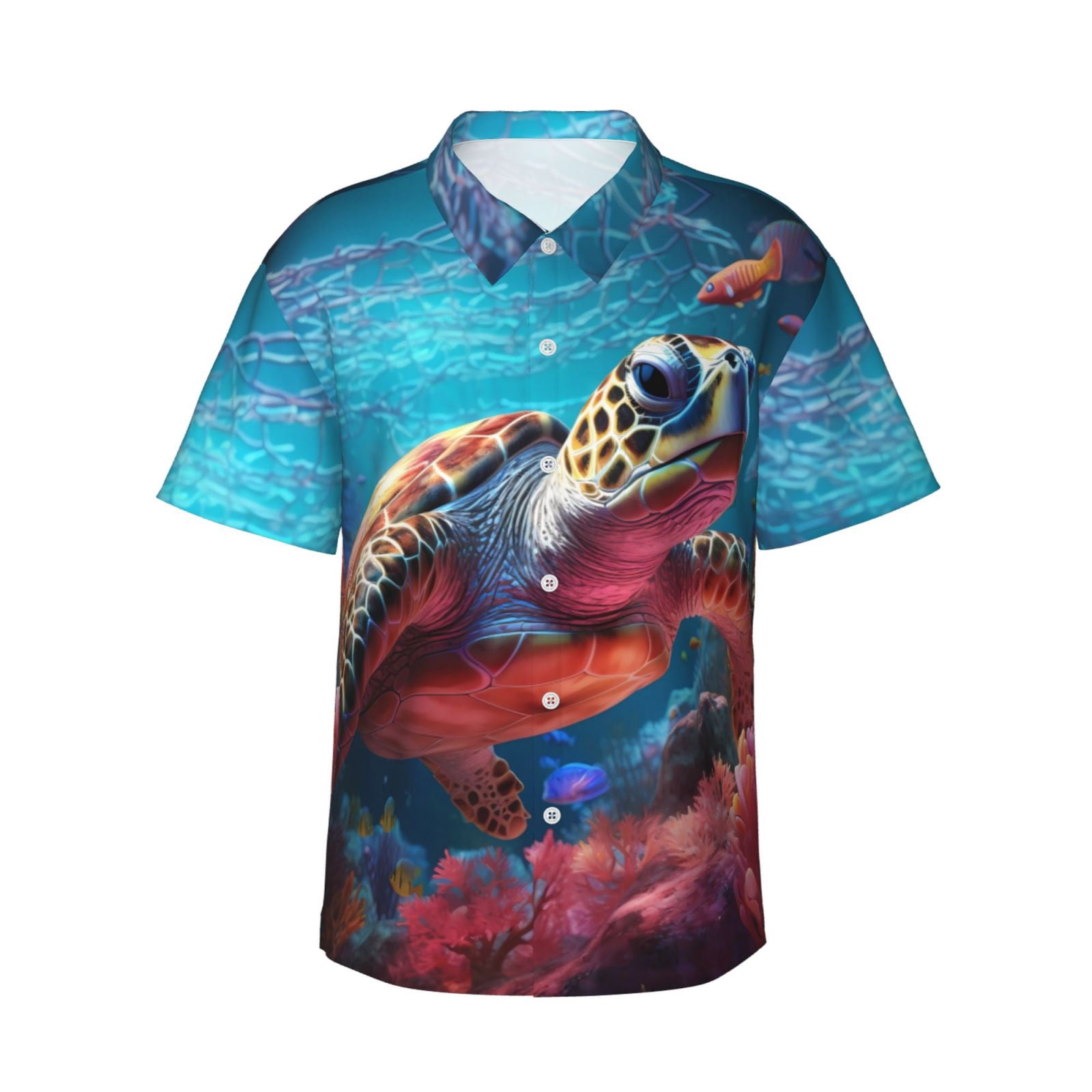 hawaiian shirt for men - Colorful Ocean Sea Turtle Tropical Short ...