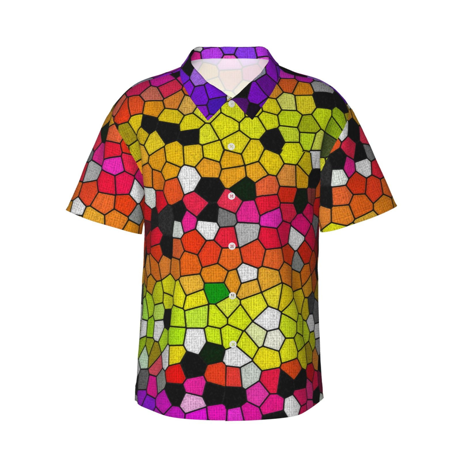 hawaiian shirt for men - Colorful Tie Dye Stained Glass 1 Tropical ...