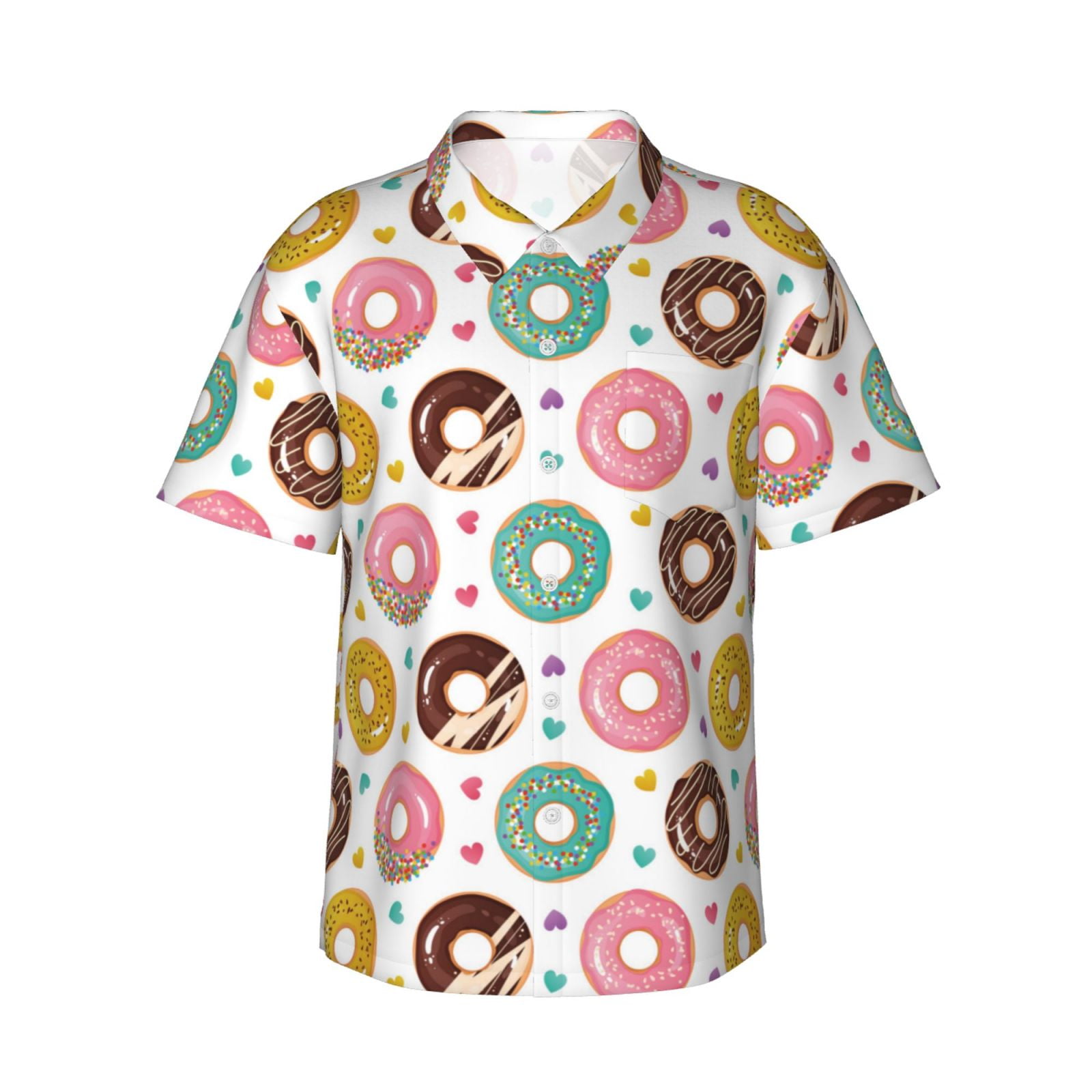 hawaiian shirt for men - Colorful donuts D Tropical Short Sleeve Button ...