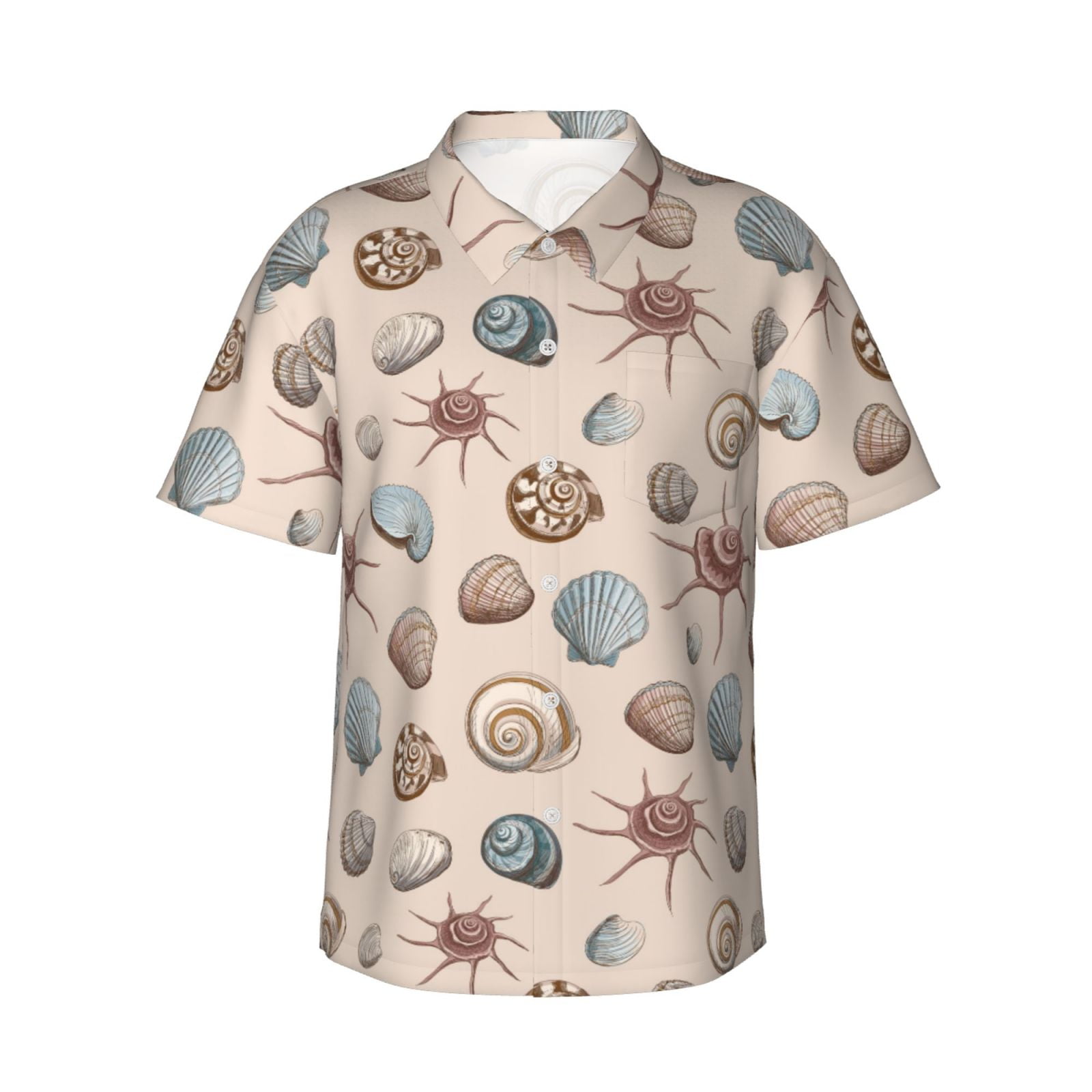 hawaiian shirt for men - Conch Shells Print No.9013 Tropical Short ...