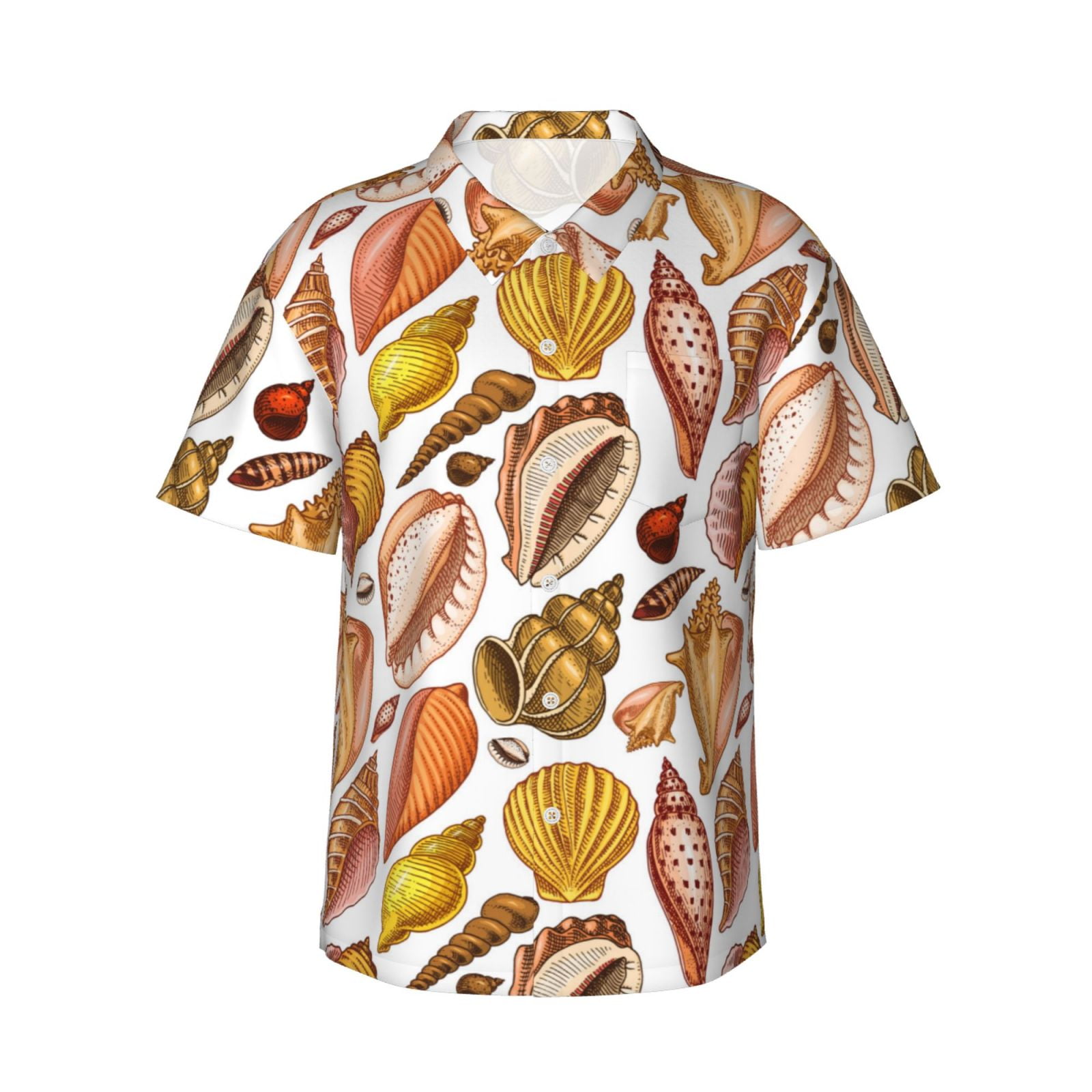 hawaiian shirt for men - Conch Shells Print No.9021 Tropical Short ...