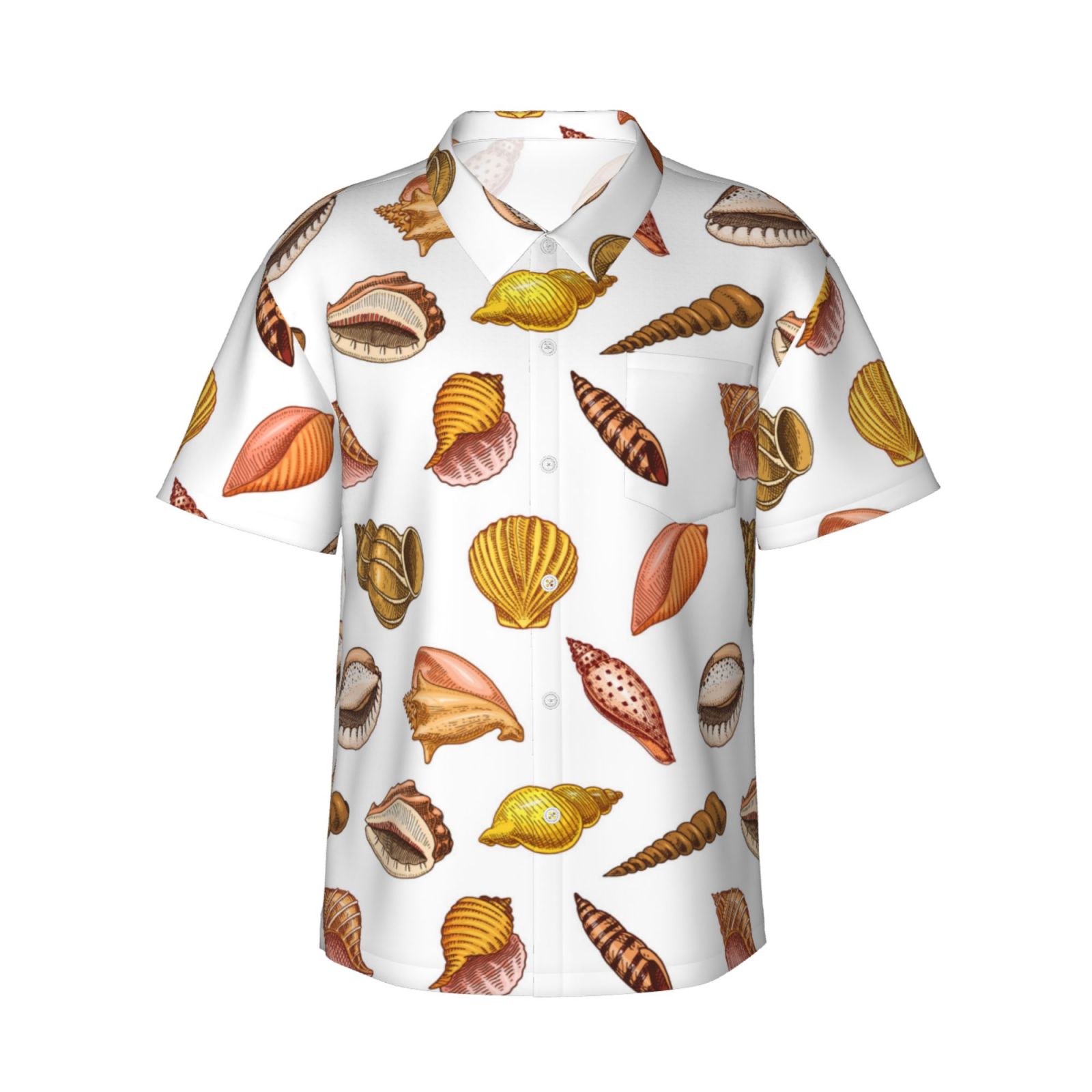 hawaiian shirt for men - Conch Shells Print No.9025 Tropical Short ...