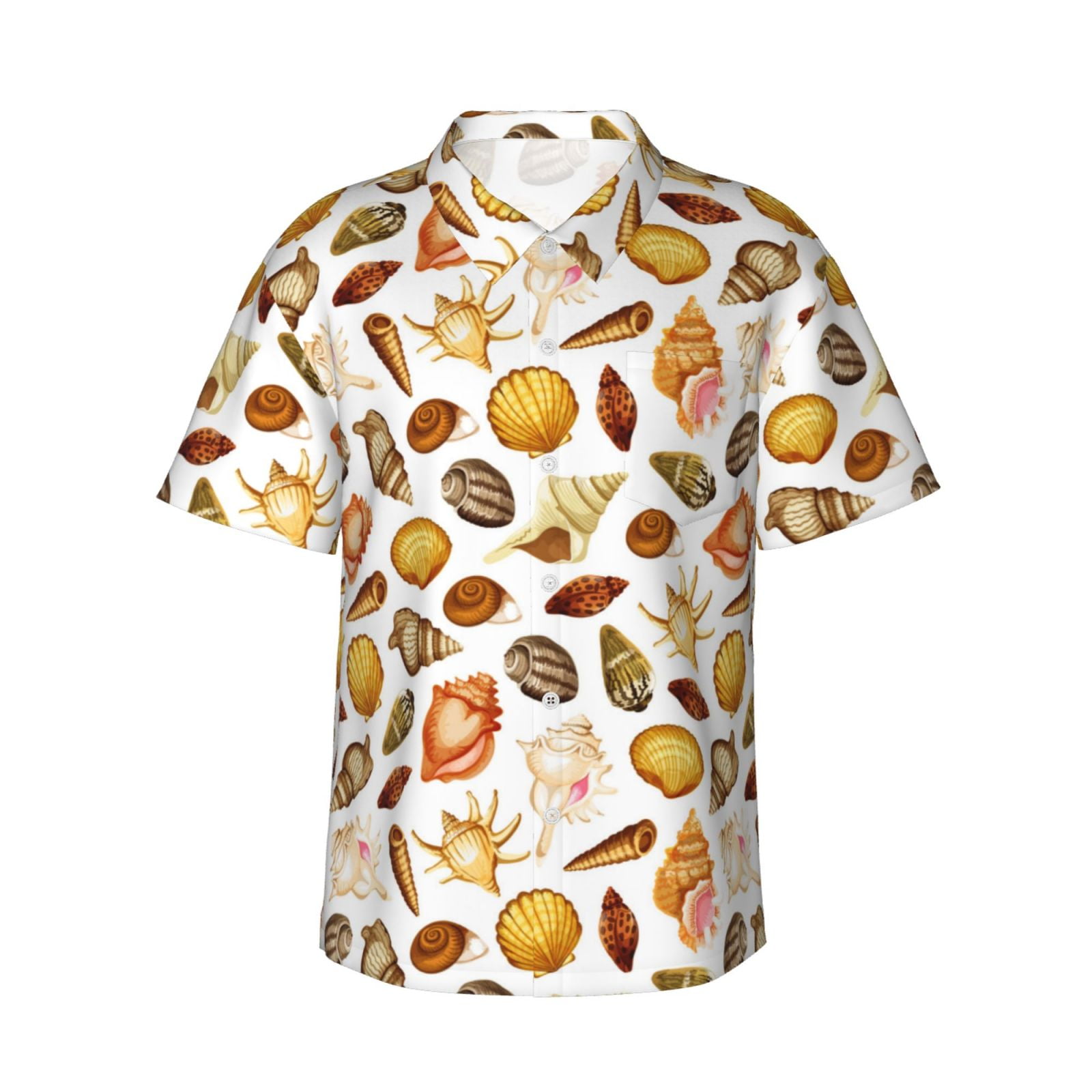 hawaiian shirt for men - Conch Shells Print No.9029 Tropical Short ...