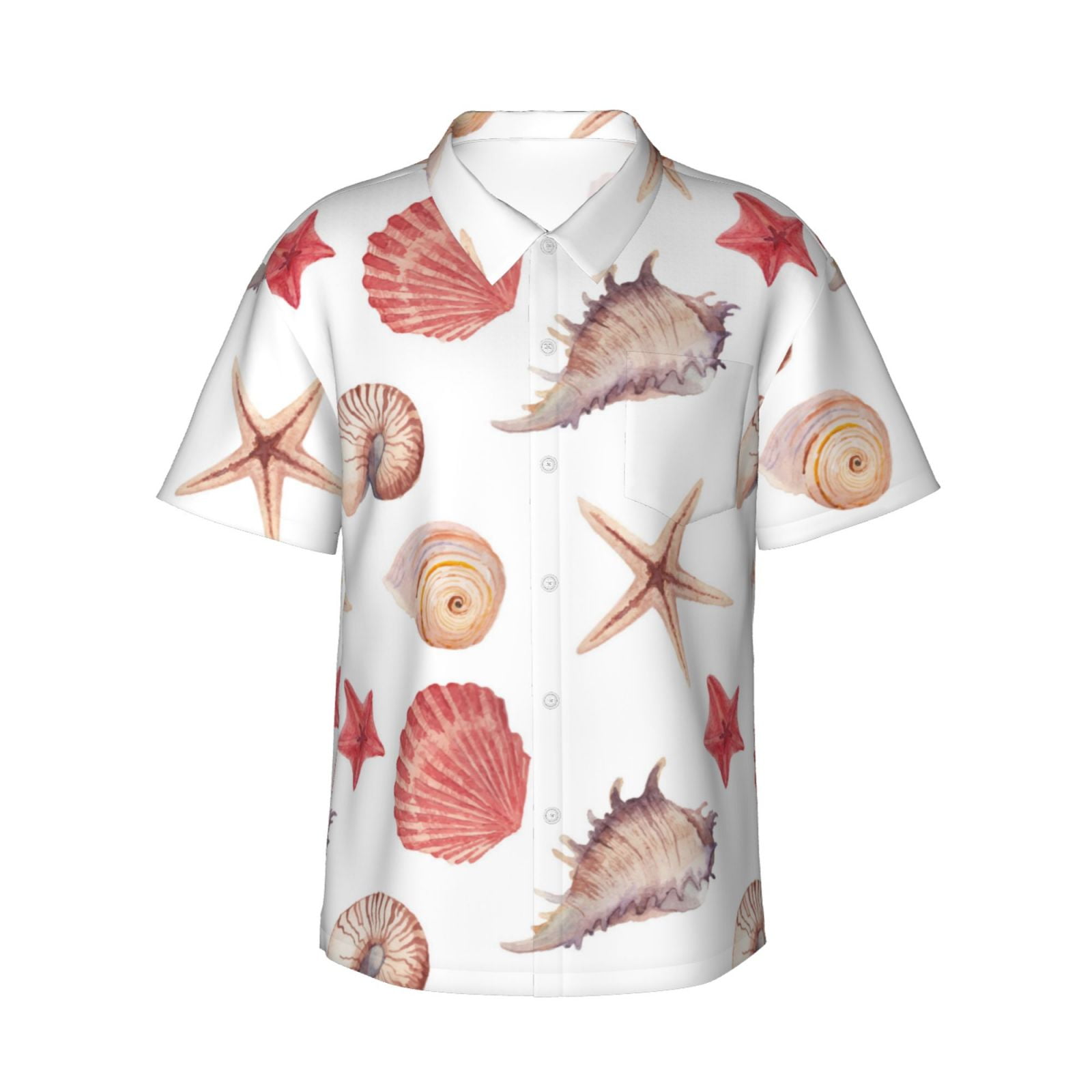hawaiian shirt for men - Conch Shells Print No.903 Tropical Short ...