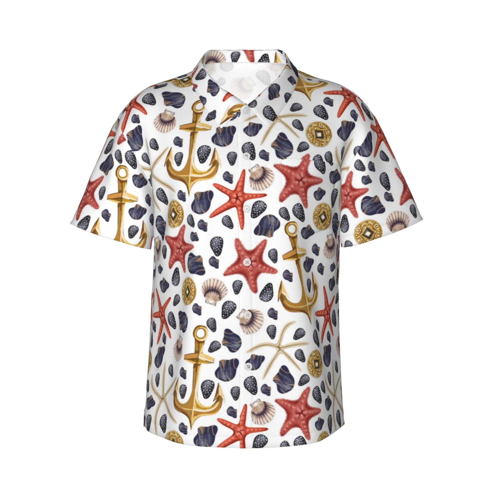 hawaiian shirt for men - Conch Shells Print No.9048 Tropical Short ...