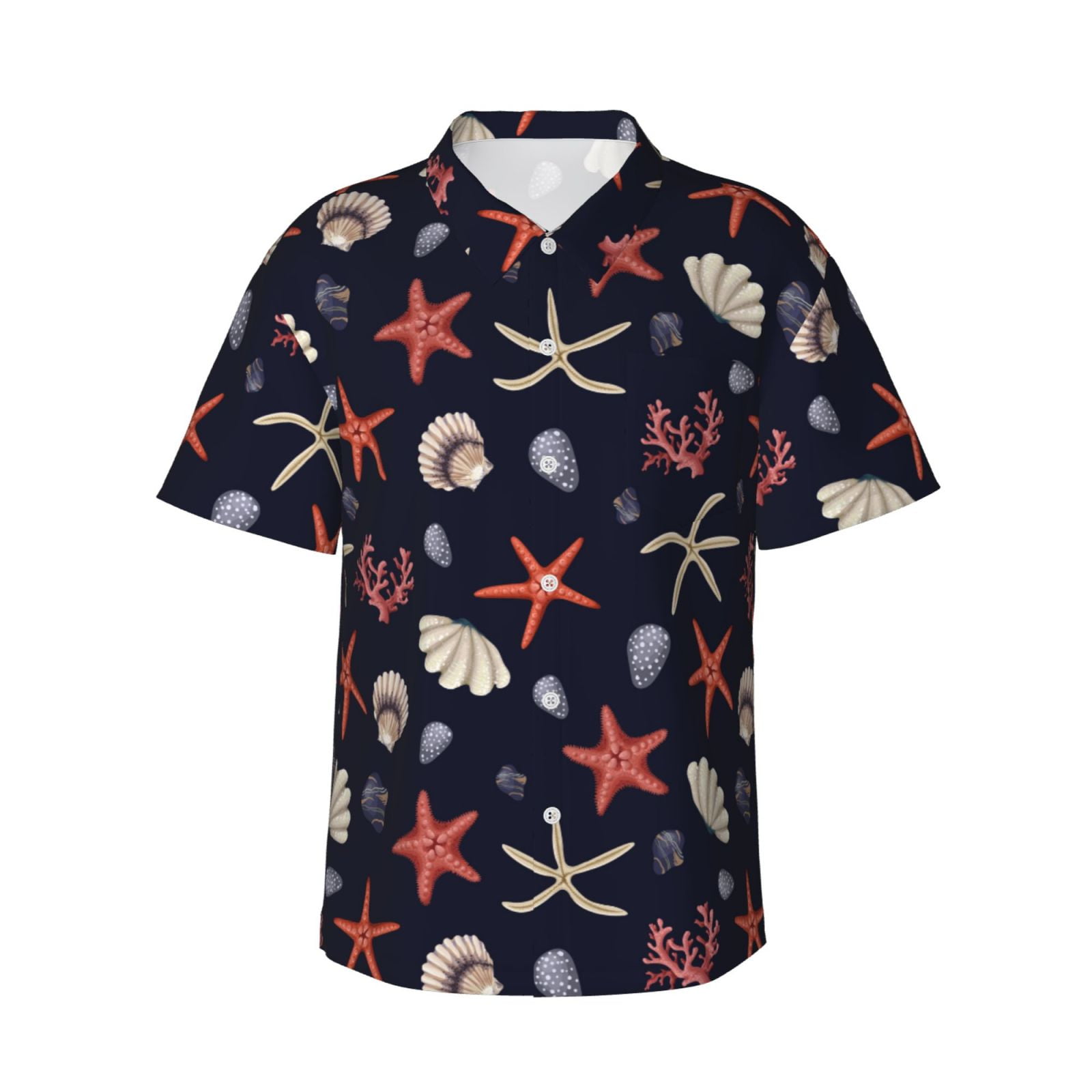 hawaiian shirt for men - Conch Shells Print No.9049 Tropical Short ...