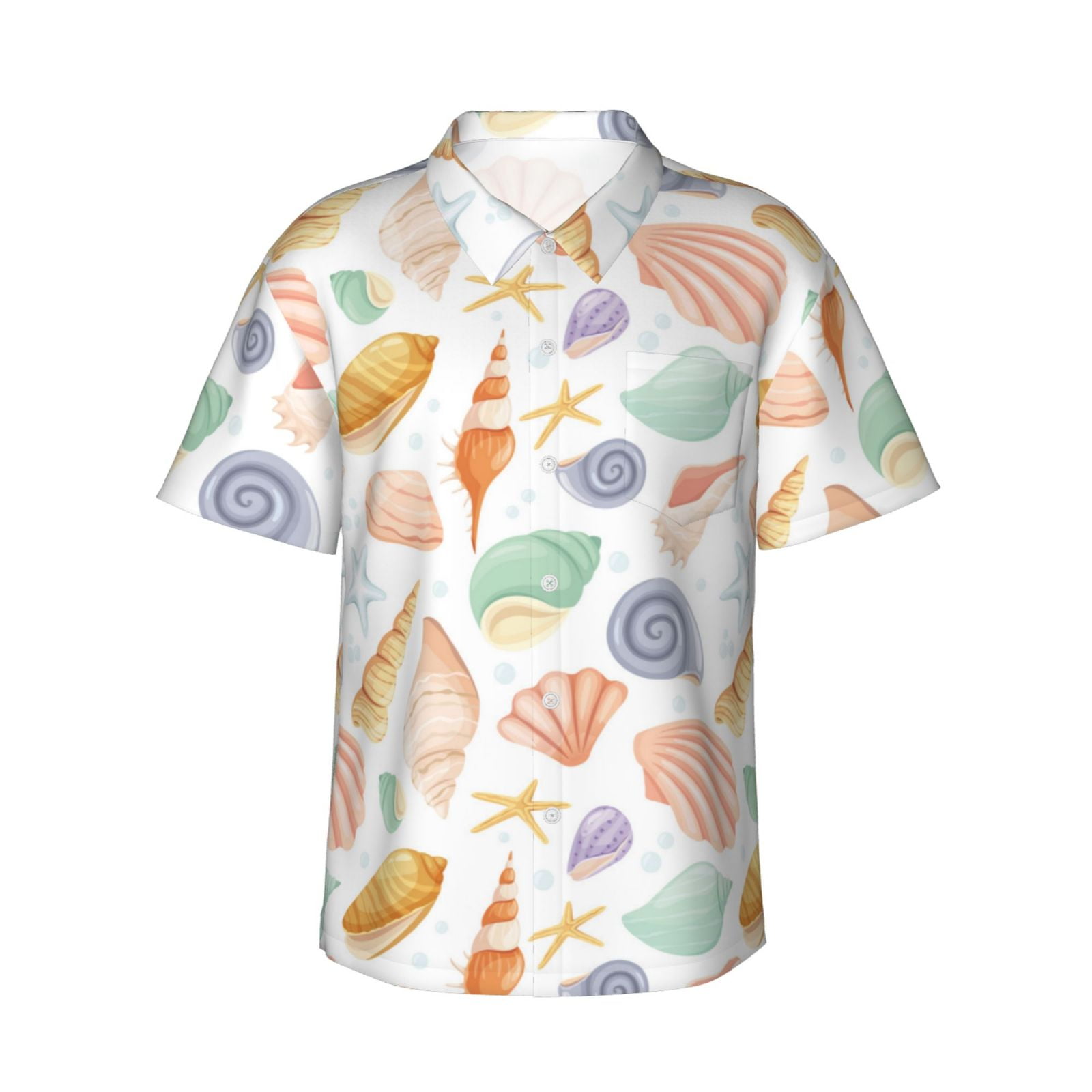 hawaiian shirt for men - Conch Shells Print No.9054 Tropical Short ...