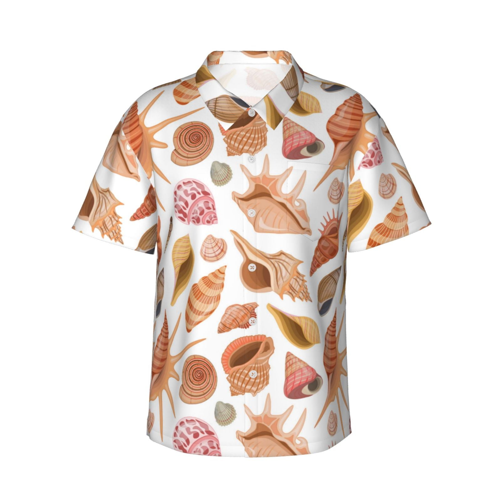 hawaiian shirt for men - Conch Shells Print No.9070 Tropical Short ...