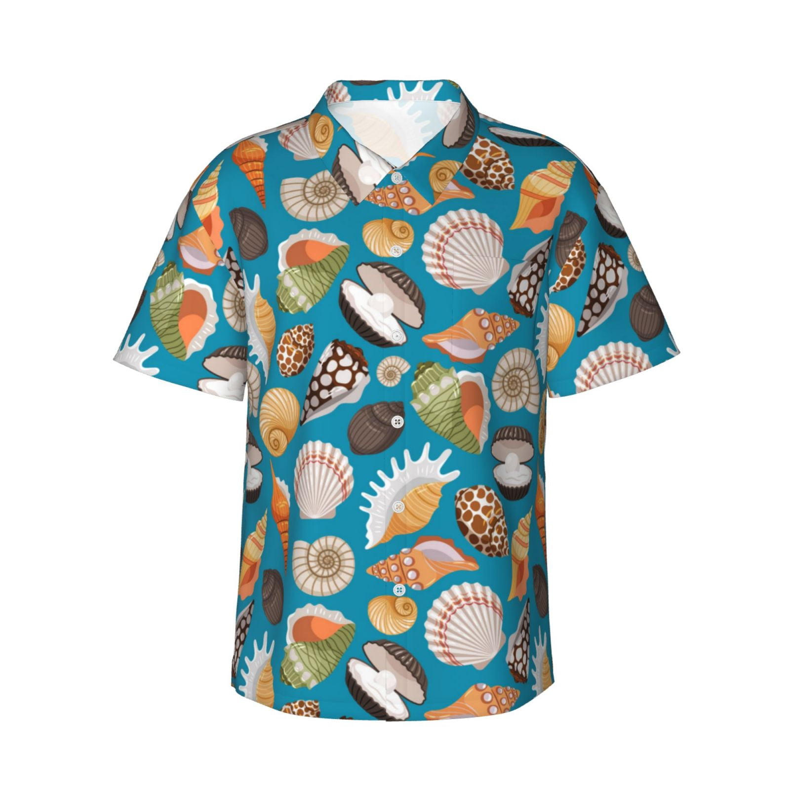 hawaiian shirt for men - Conch and Shells Tropical Short Sleeve Button ...