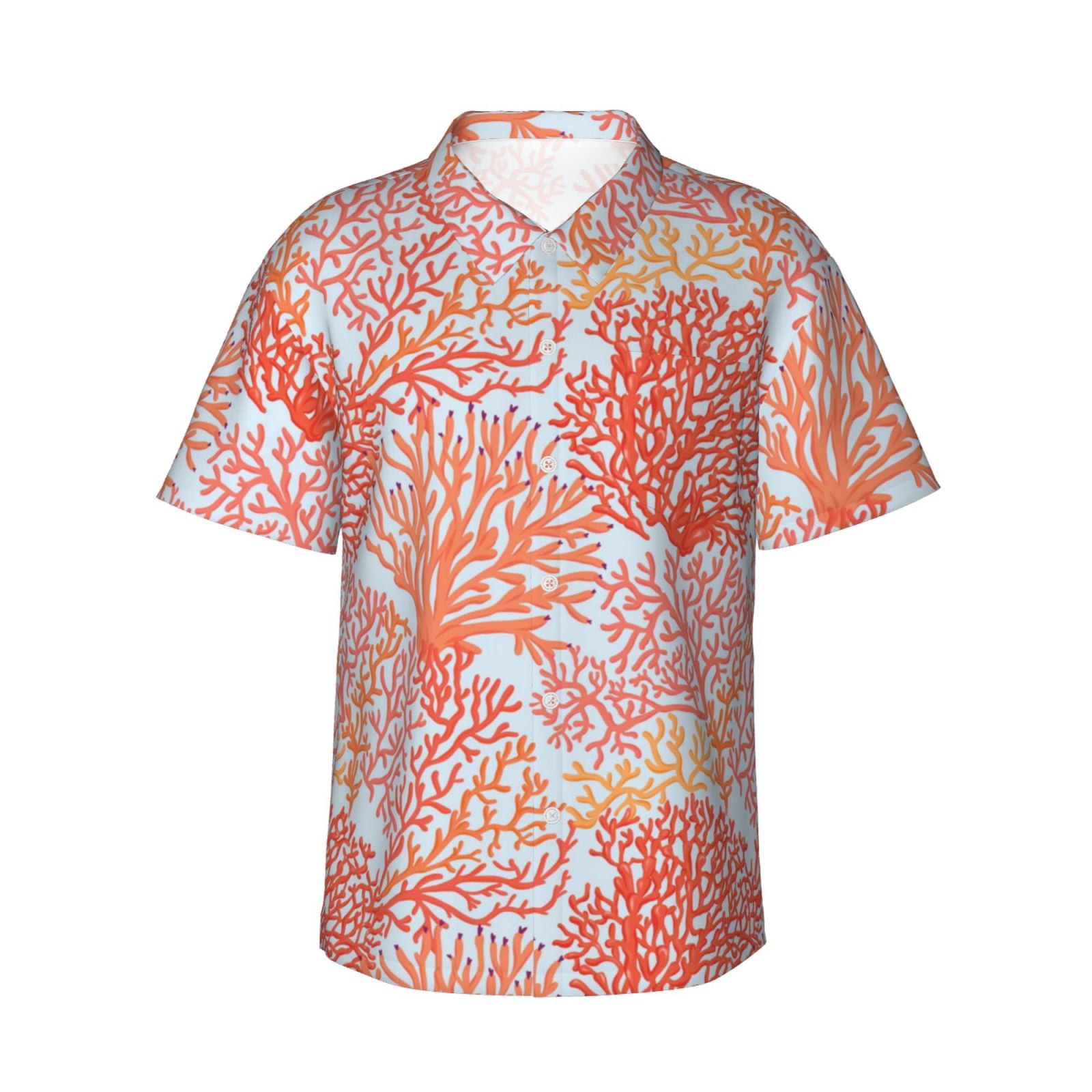 hawaiian shirt for men - Corals Tropical Short Sleeve Button Down Beach ...