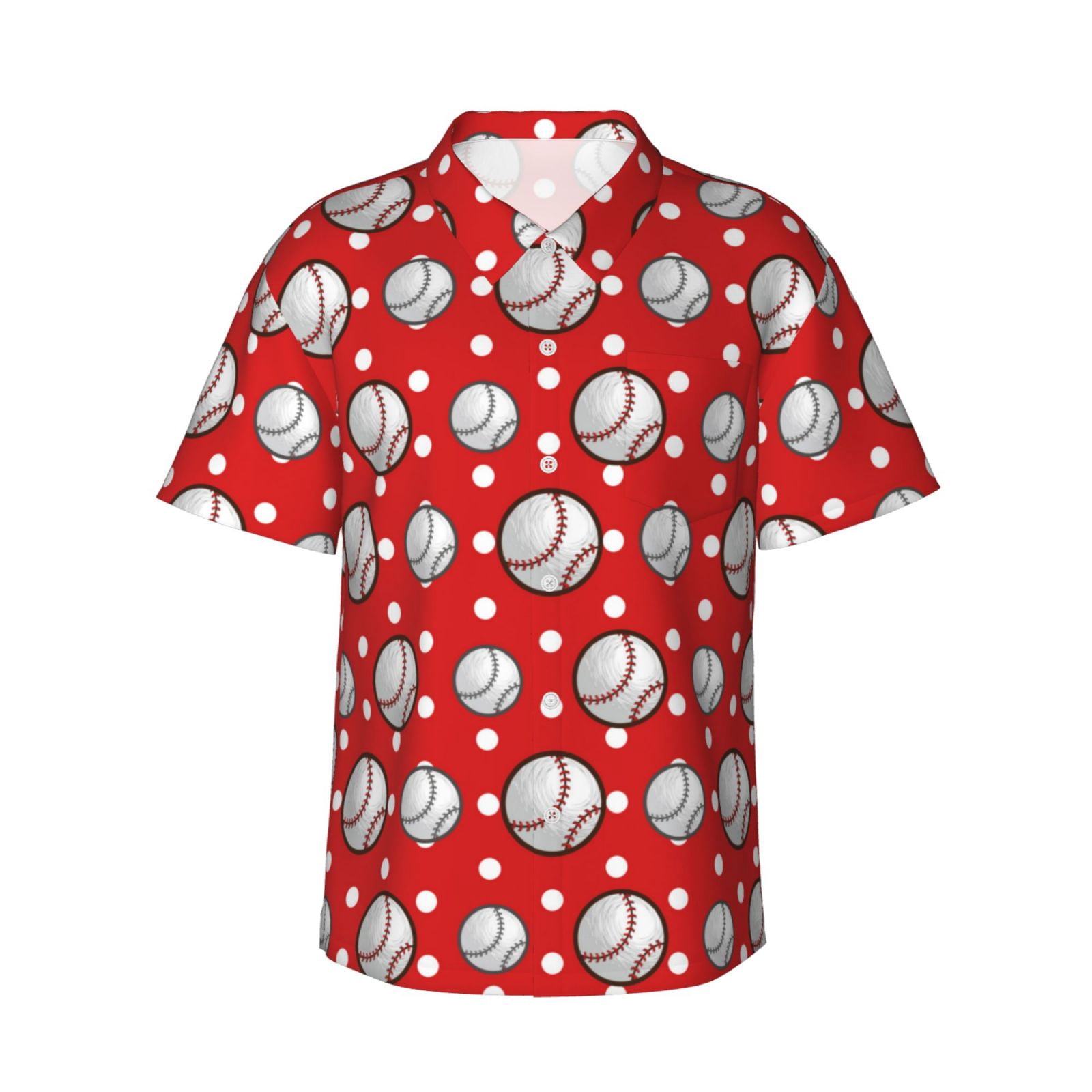 hawaiian shirt for men - Cute Baseball C Tropical Short Sleeve Button ...