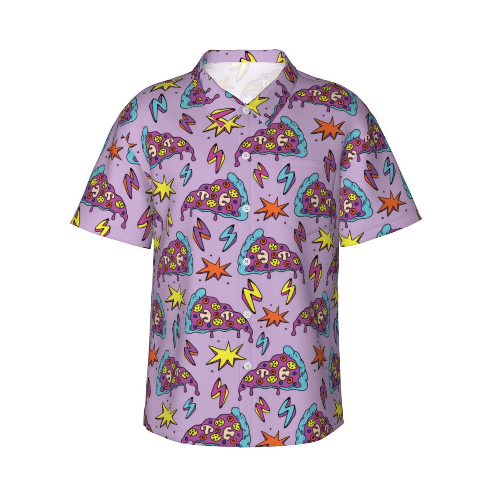 hawaiian shirt for men - Cute Pizza Lightning Starry Sky Tropical Short ...