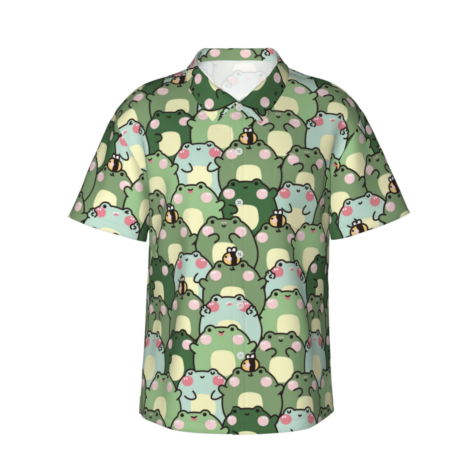 hawaiian shirt for men - Cute frog Tropical Short Sleeve Button Down ...