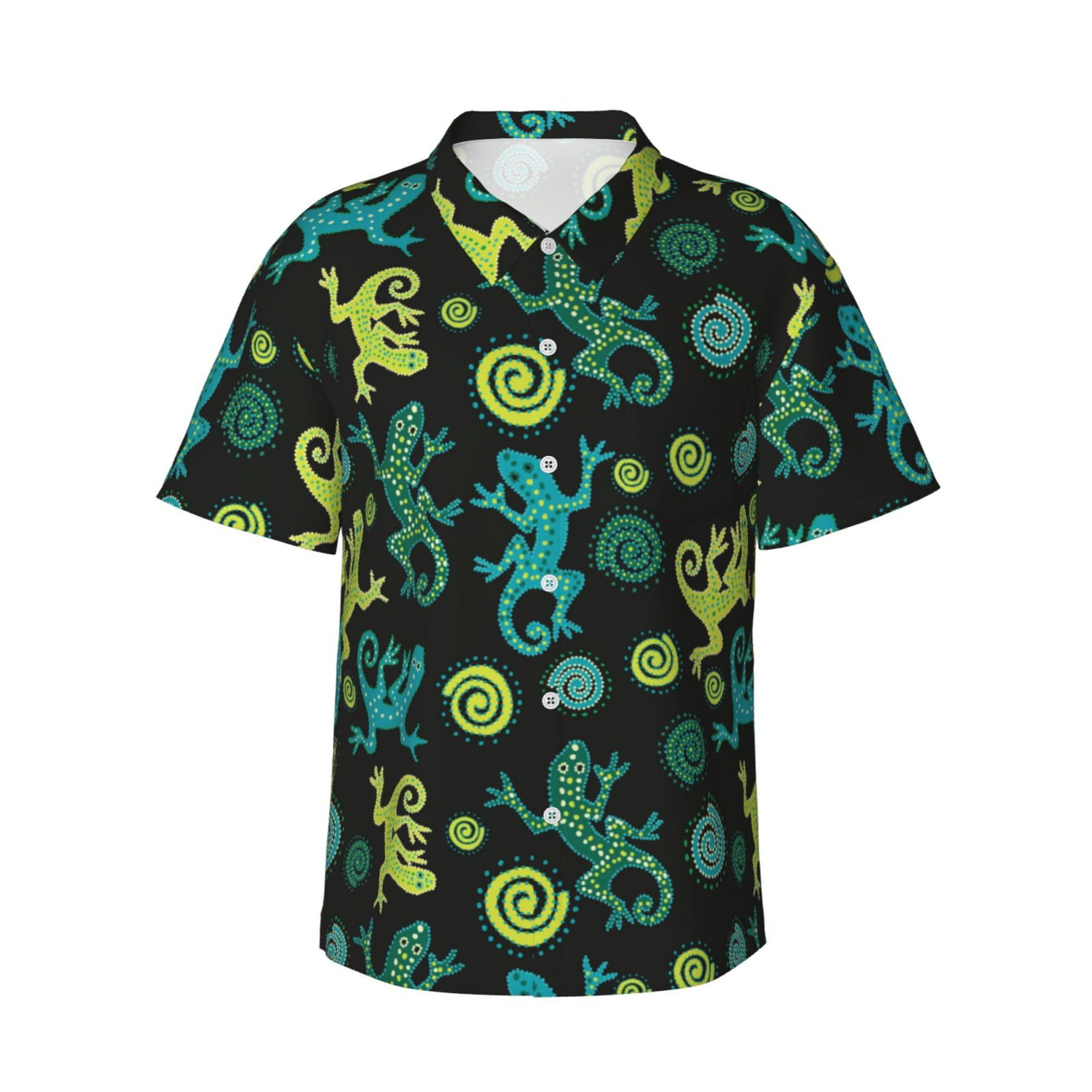 hawaiian shirt for men - Exotic Abstract Cute Gecko Lizard Tropical ...