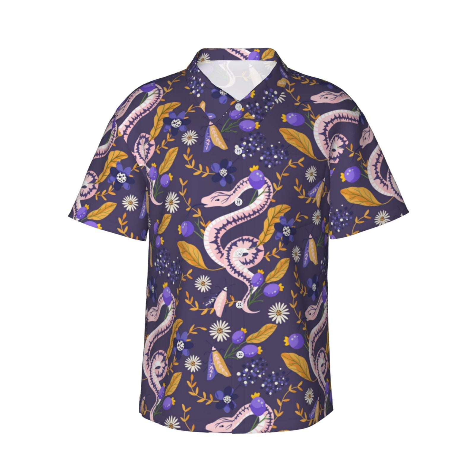 hawaiian shirt for men - Exotic Cute Snake Plant Purple Tropical Short ...