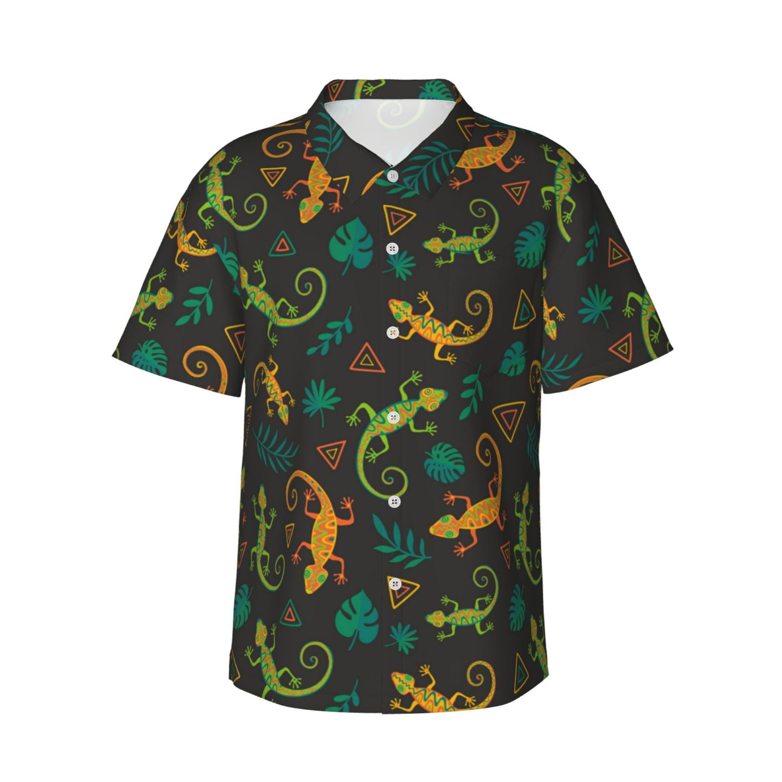 hawaiian shirt for men - Exotic Funny Gecko Lizard Leaves Tropical ...