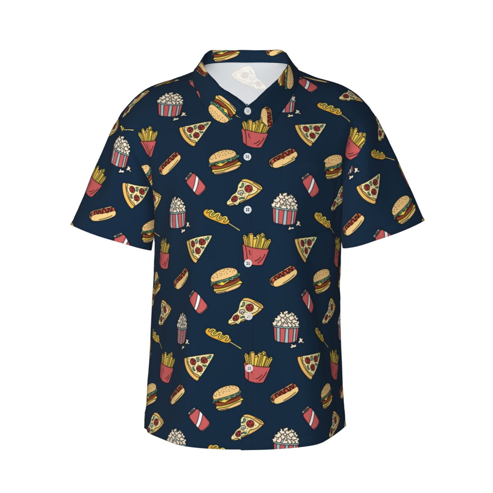hawaiian shirt for men - Fast food Tropical Short Sleeve Button Down ...