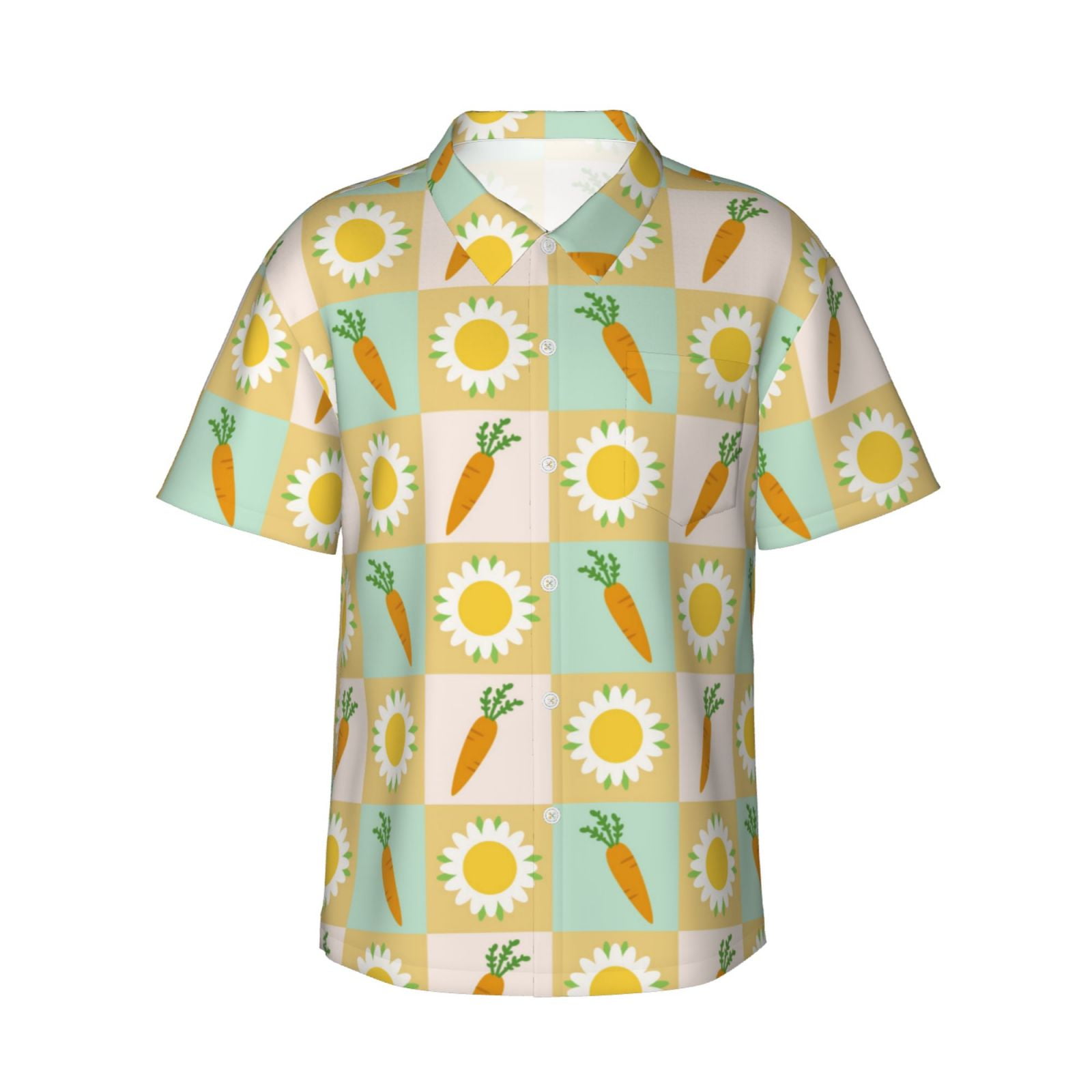 hawaiian shirt for men - Flower Cute Carrot Tropical Short Sleeve ...