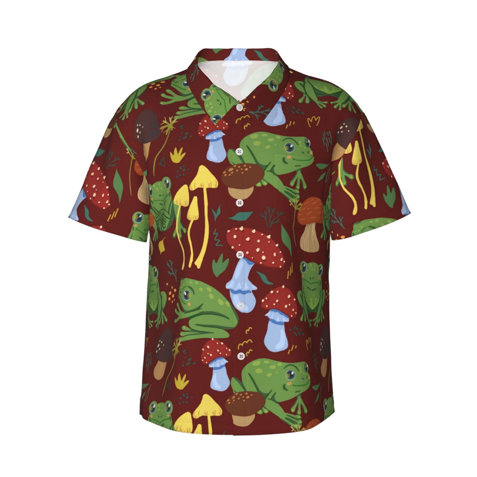 hawaiian shirt for men - Frogs and Mushrooms Tropical Short Sleeve ...