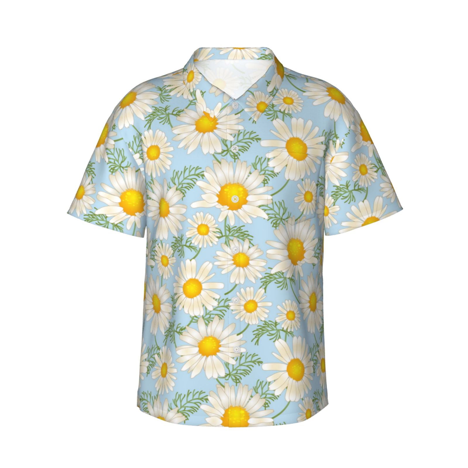 hawaiian shirt for men - Fujiman Daisies Flowers Tropical Short Sleeve ...