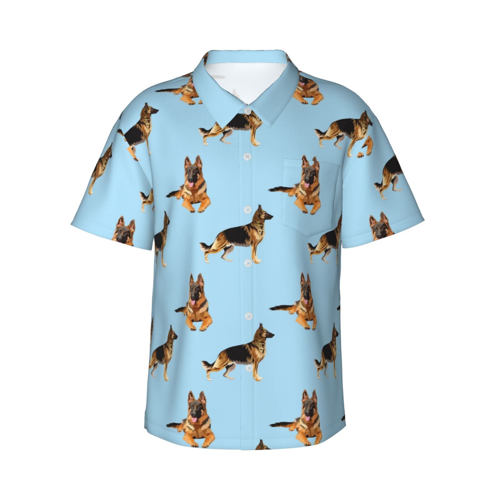 hawaiian shirt for men - German Shepherd Dog Blue Tropical Short Sleeve ...