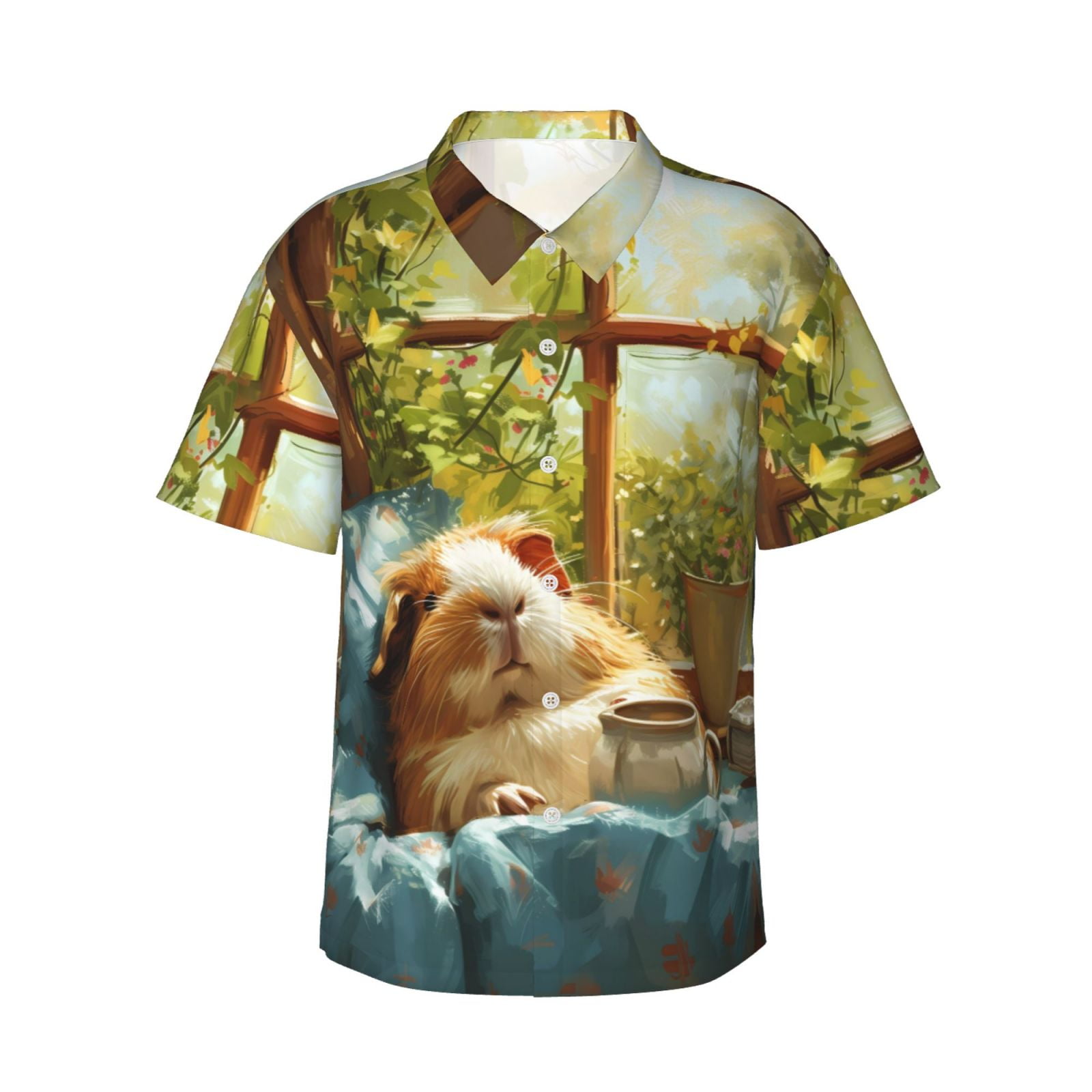 hawaiian shirt for men - Lazy Home Style Guinea Pig Tropical Short ...