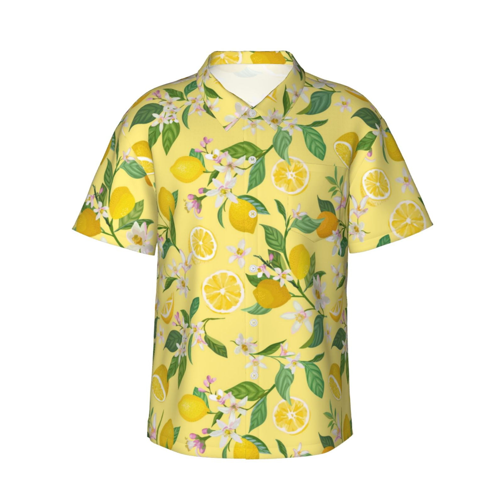 hawaiian shirt for men - Lemon (2) Tropical Short Sleeve Button Down ...