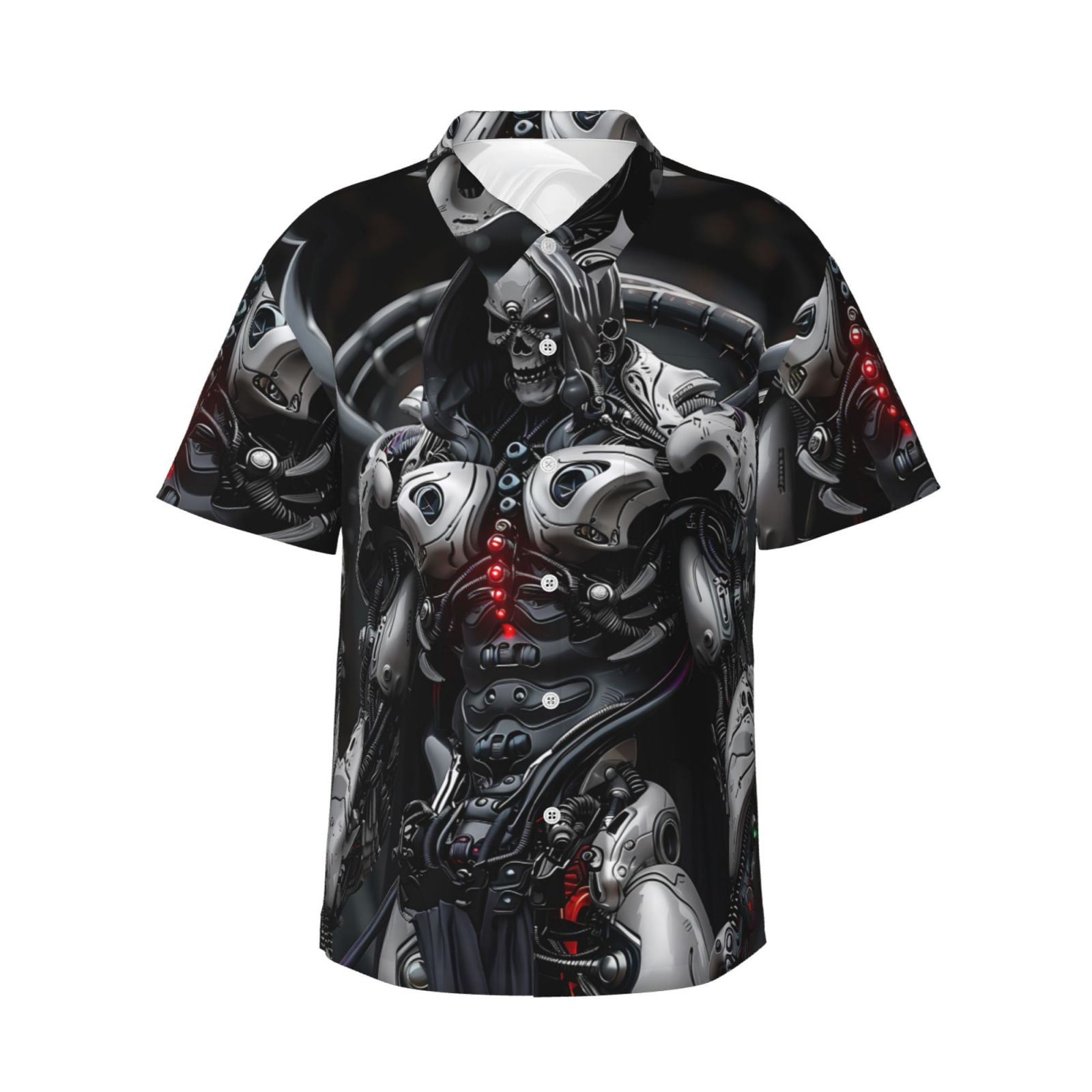hawaiian shirt for men - Mecha Skeleton Warrior Tropical Short Sleeve ...