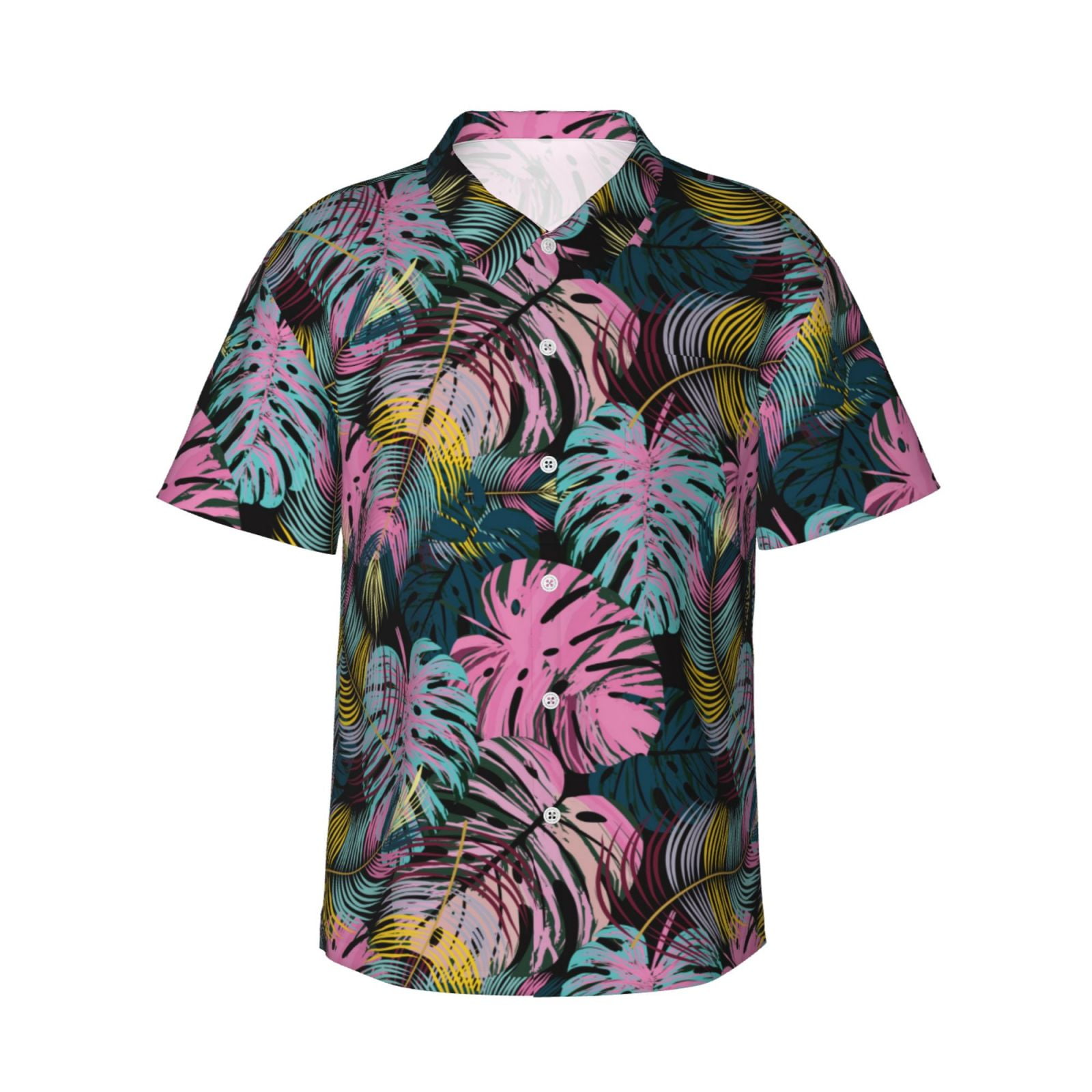 hawaiian shirt for men - Palm tree_AD Tropical Short Sleeve Button Down ...