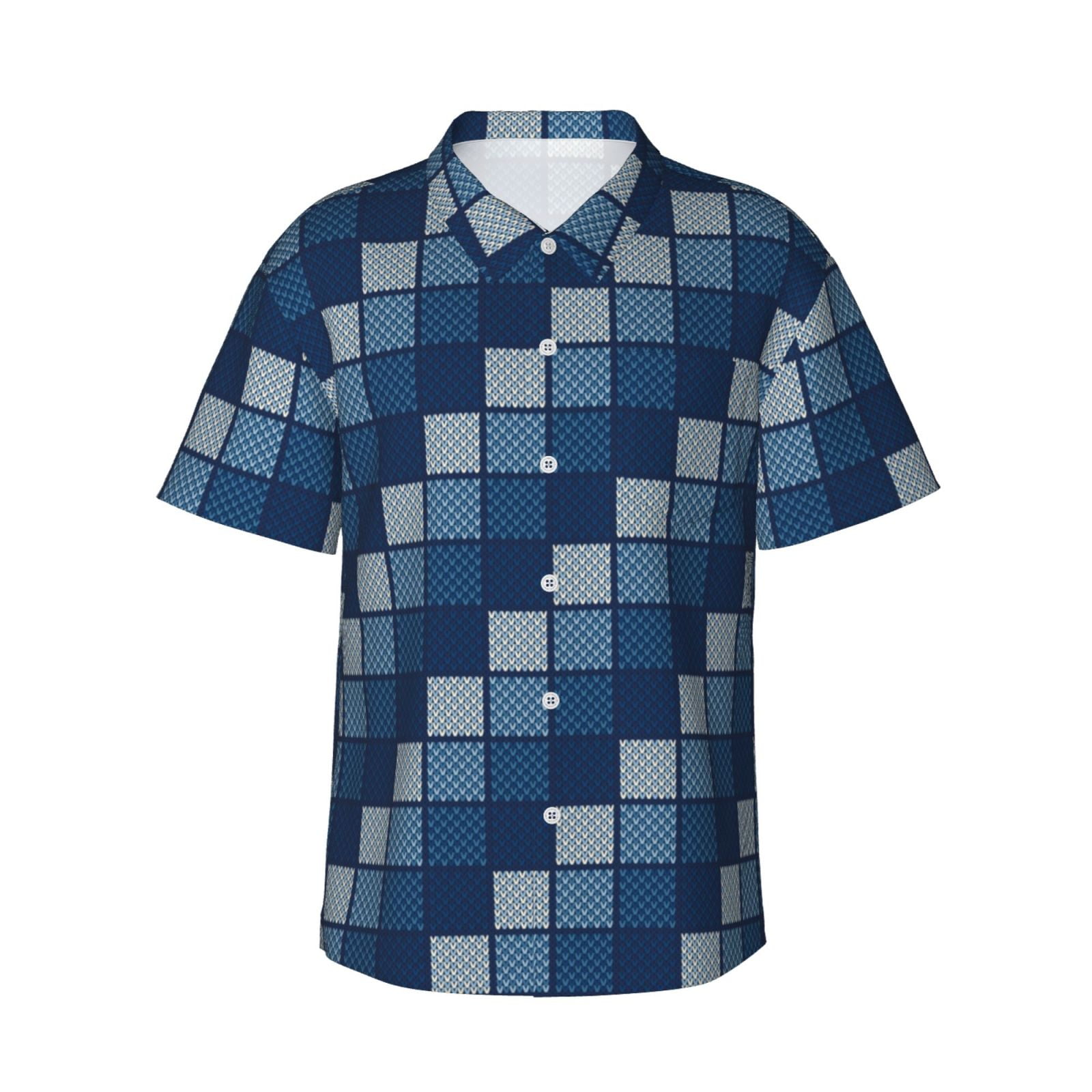 hawaiian shirt for men - Pixel grid Tropical Short Sleeve Button Down ...